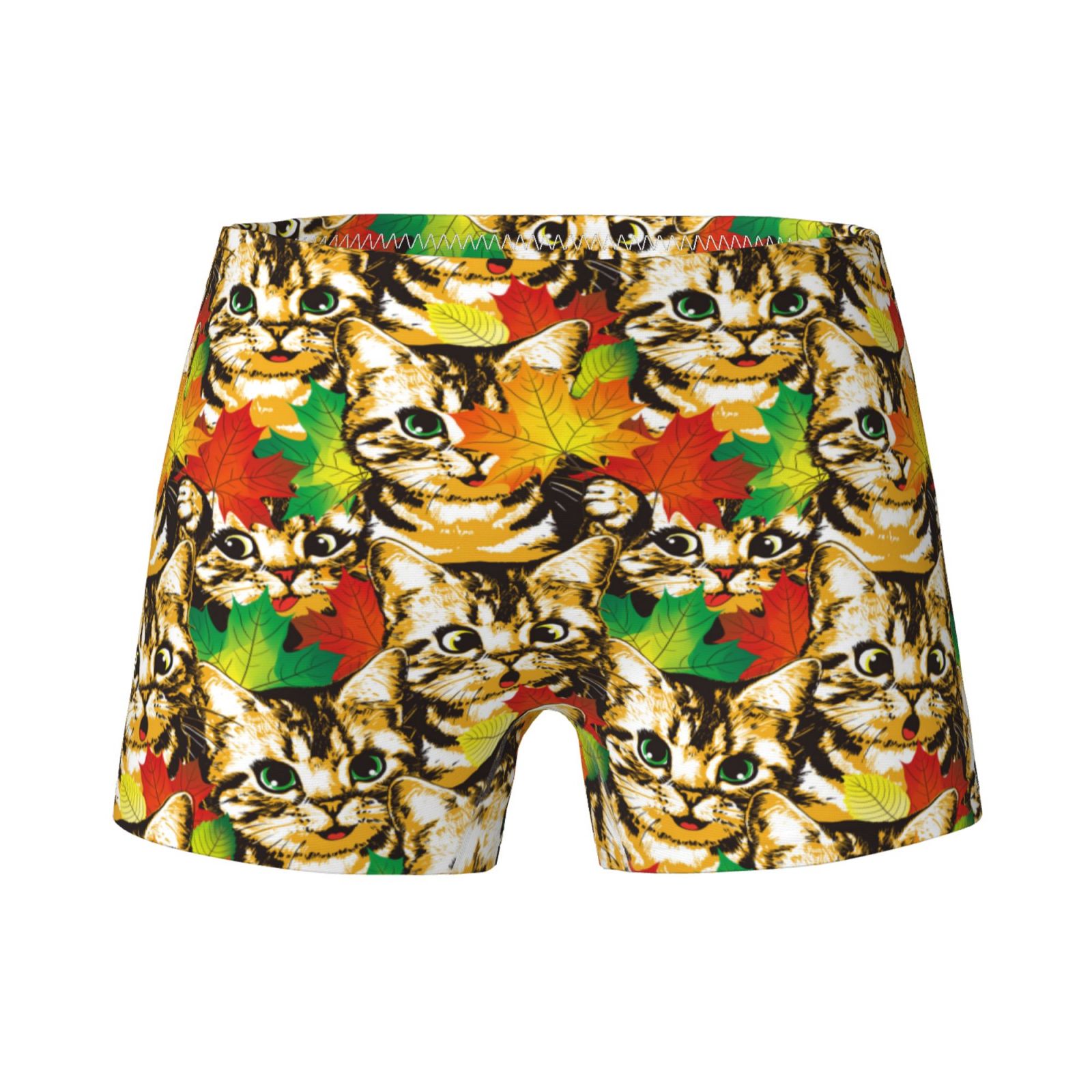 Teen Girls Underwear - Kittens With Maple Leaves Soft Cotton Boxer ...