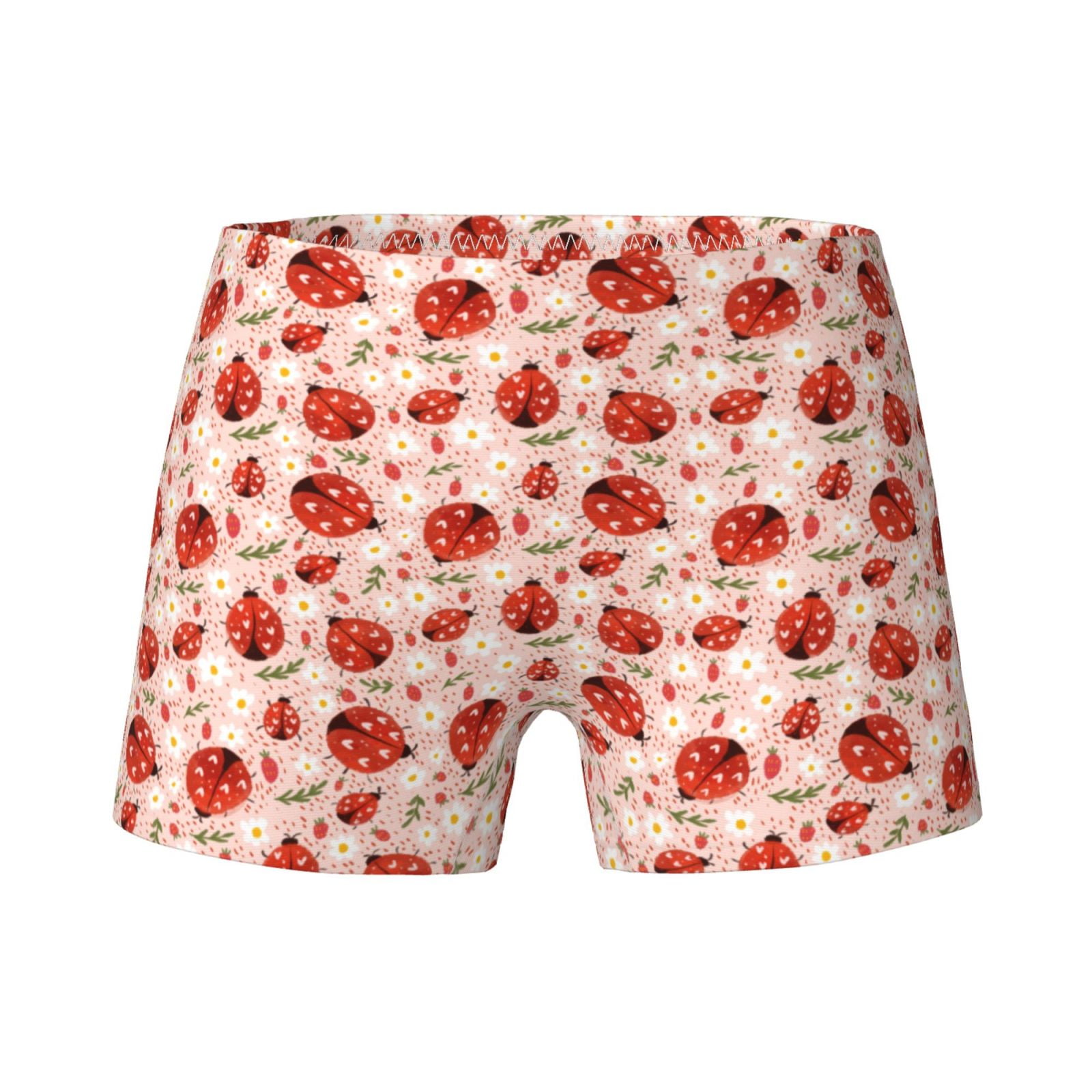 Teen Girls Underwear - Ladybugs With Heart Spots Soft Cotton Boxer ...