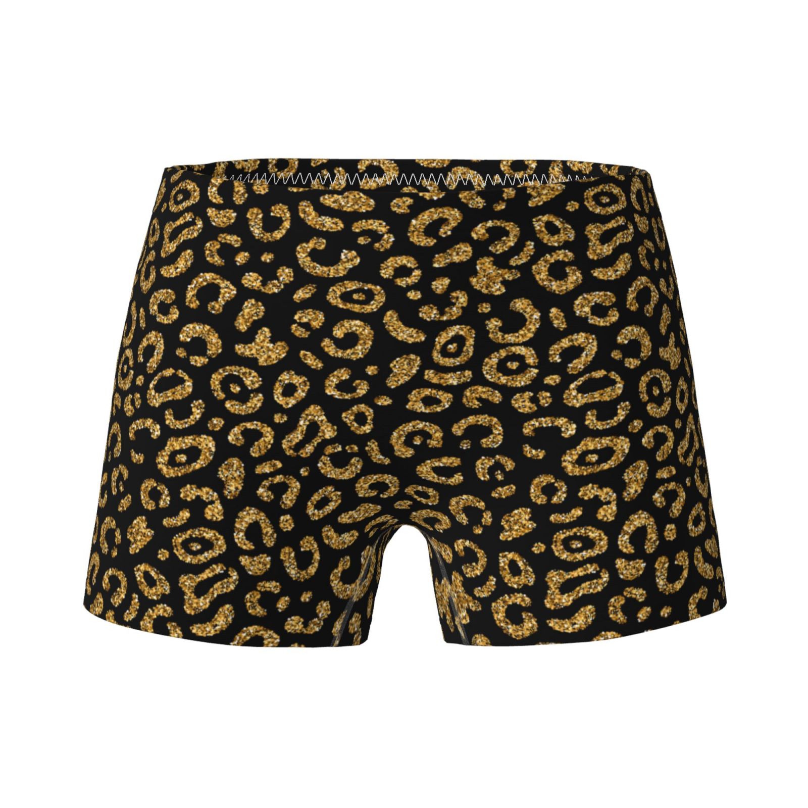 Teen Girls Underwear - Leopard black golden glitter Soft Cotton Boxer ...