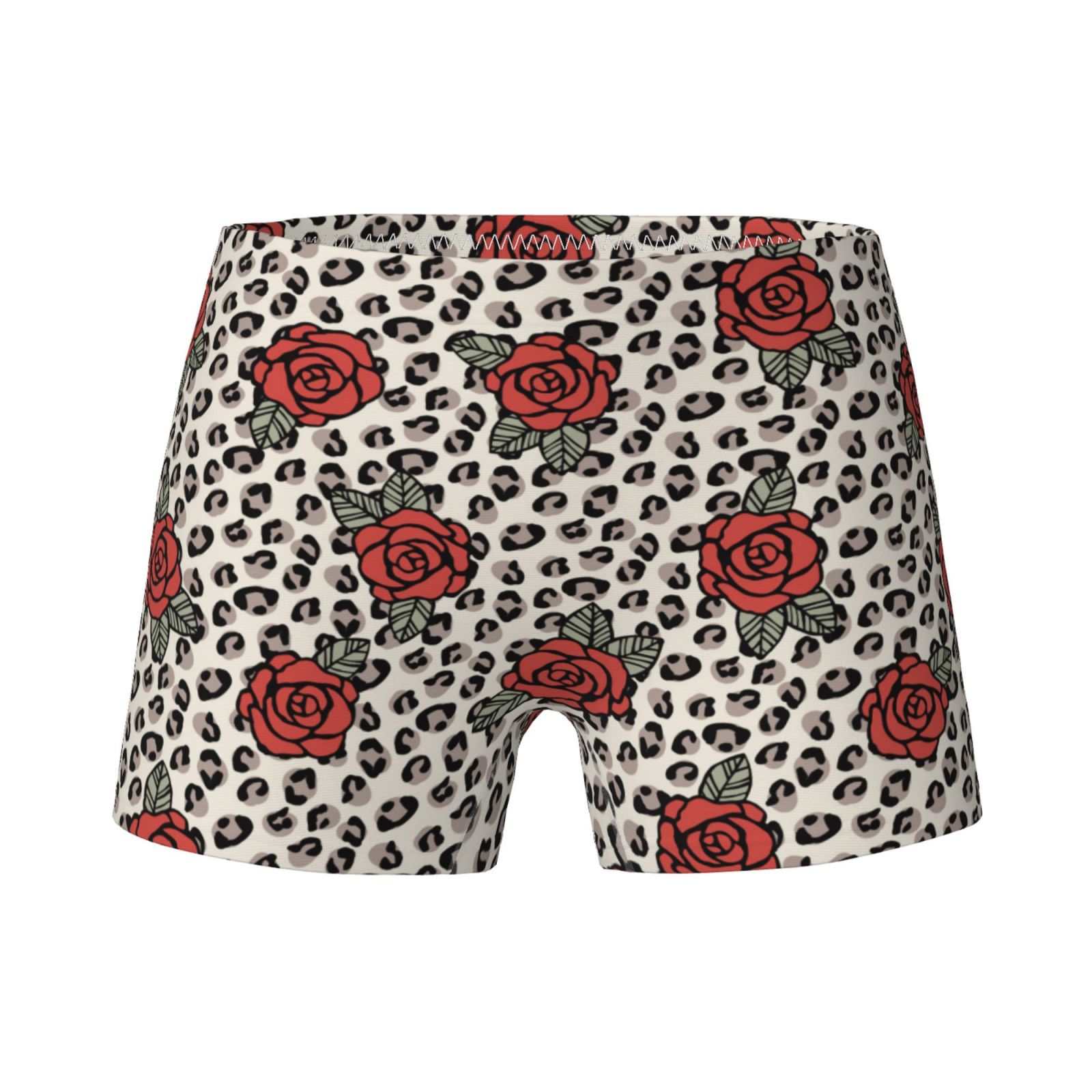 Teen Girls Underwear - Leopard print Rose Soft Cotton Boxer Briefs ...