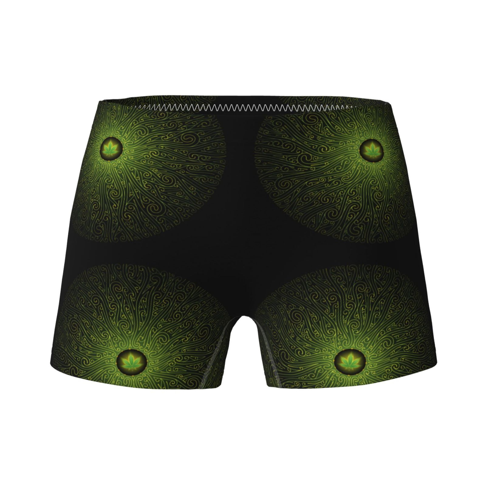 Teen Girls Underwear - Mandala With Marijuana Leaf Soft Cotton Boxer ...