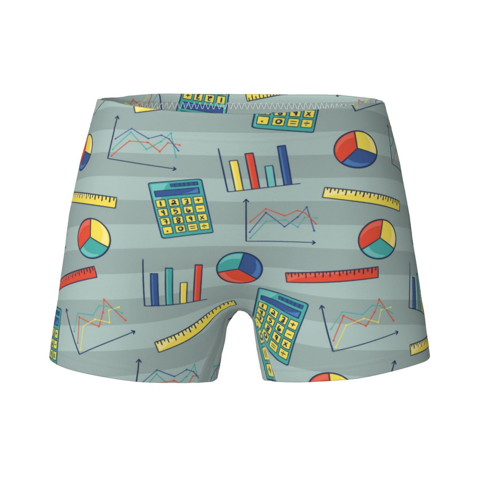 Teen Girls Underwear - Math Print ruler calculator Soft Cotton Boxer ...
