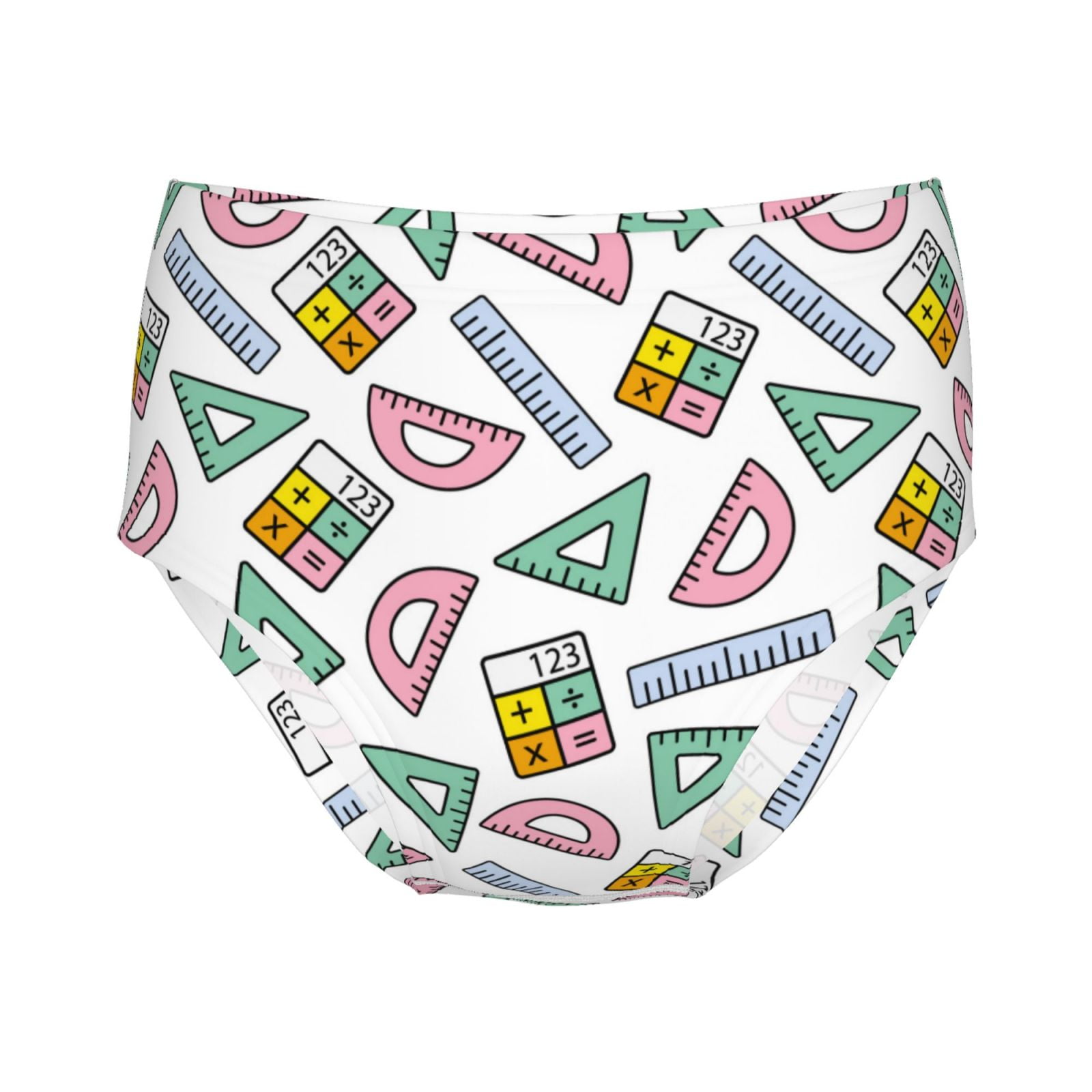 Teen Girls Underwear - Math ruler Print colorful Soft Cotton Briefs ...