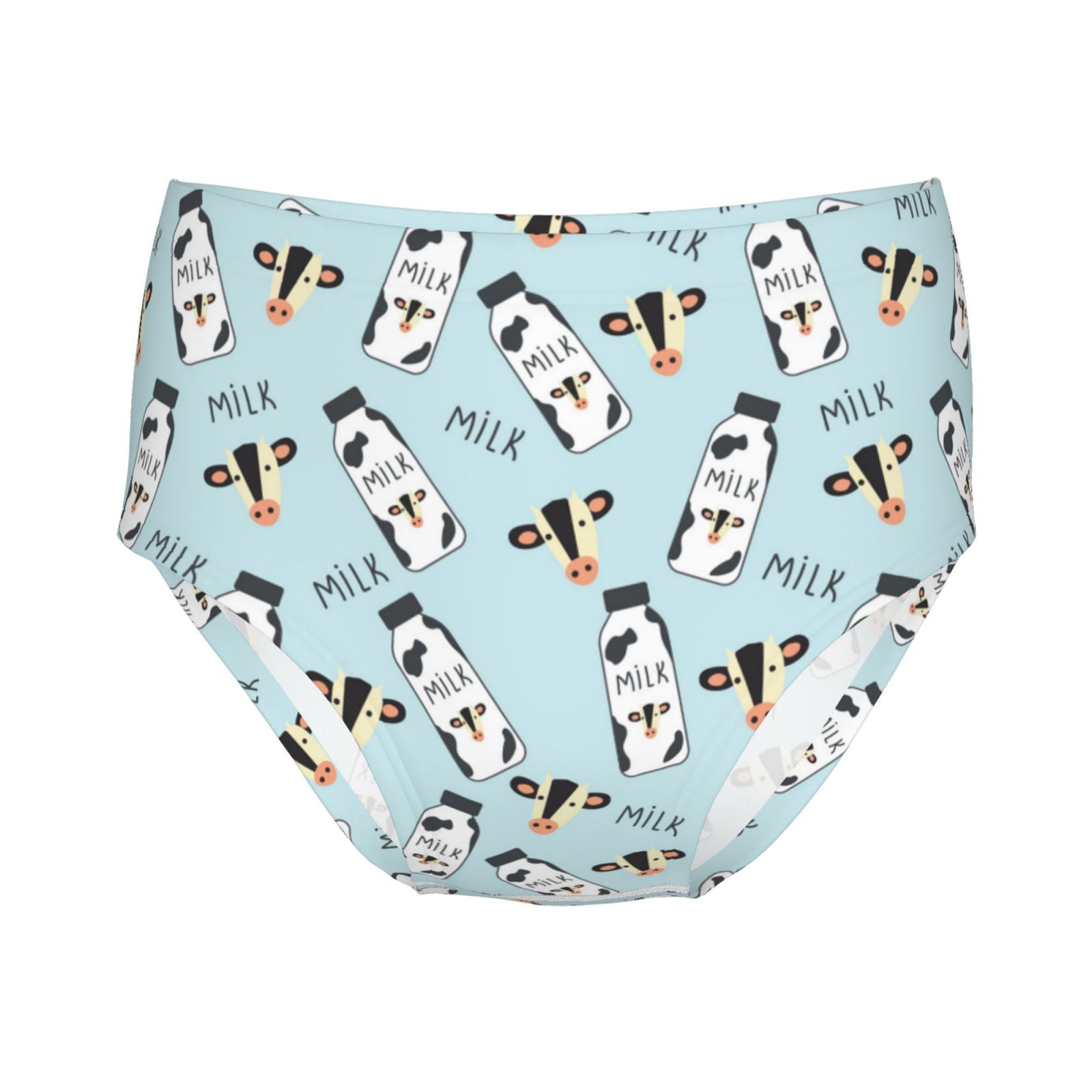 Teen Girls Underwear - Milk Bottles And Cow Head Soft Cotton Briefs ...