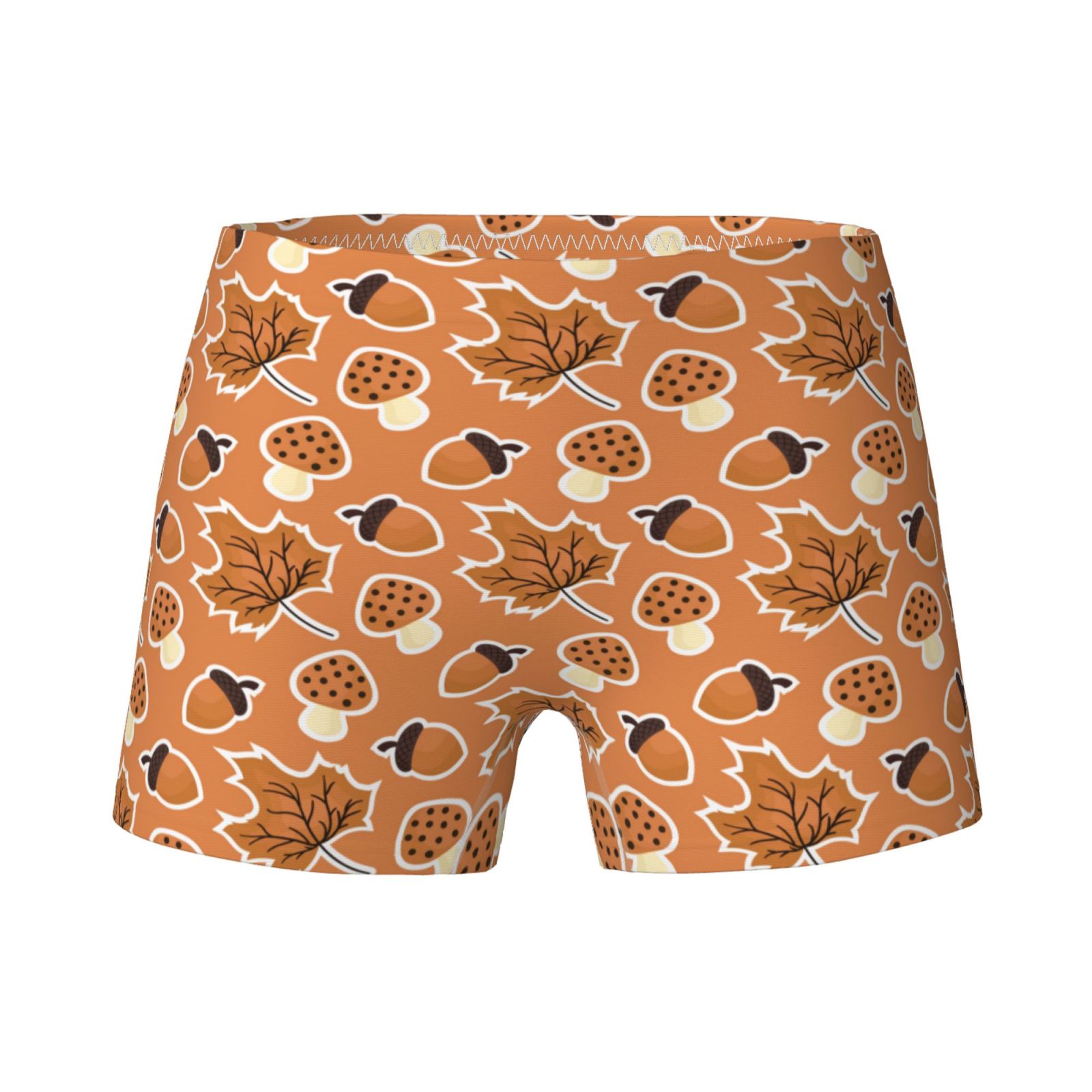 Teen Girls Underwear - Mushroom maple nuts Soft Cotton Boxer Briefs ...