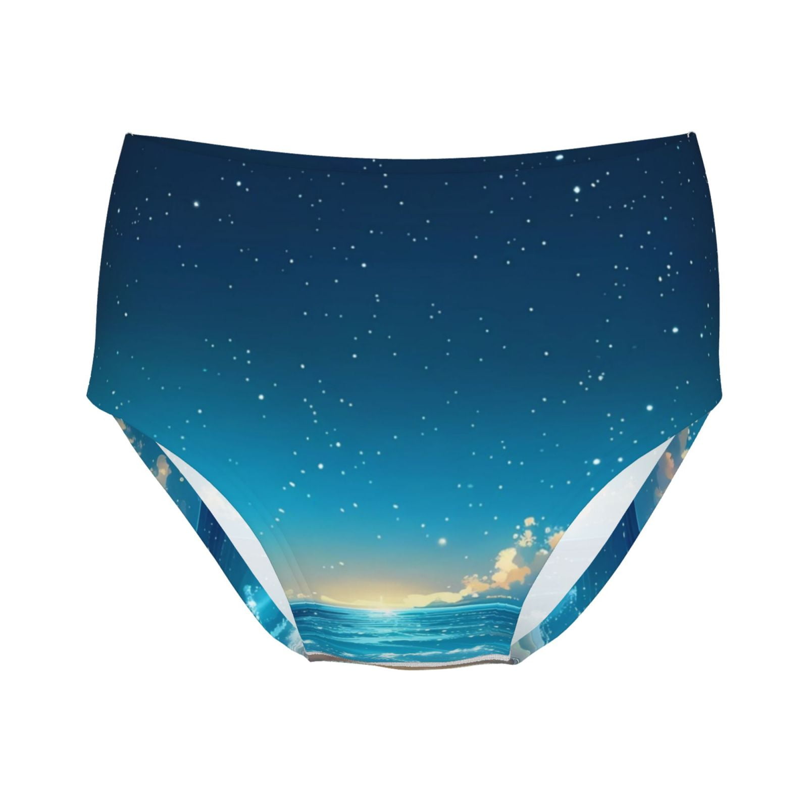 Teen Girls Underwear - Night Sky Beach Scene Soft Cotton Briefs Panties ...