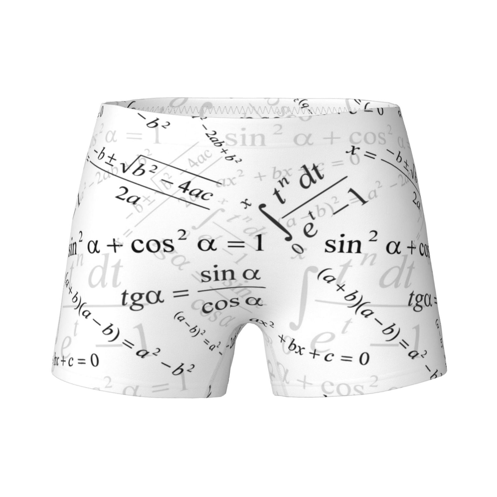 Teen Girls Underwear - Print equation Math Soft Cotton Boxer Briefs ...