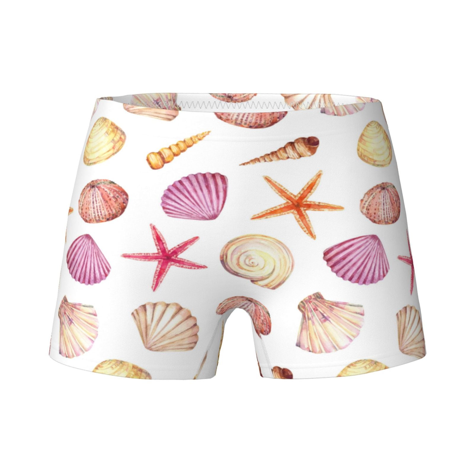 Teen Girls Underwear - Purple White Shell Conch Soft Cotton Boxer ...