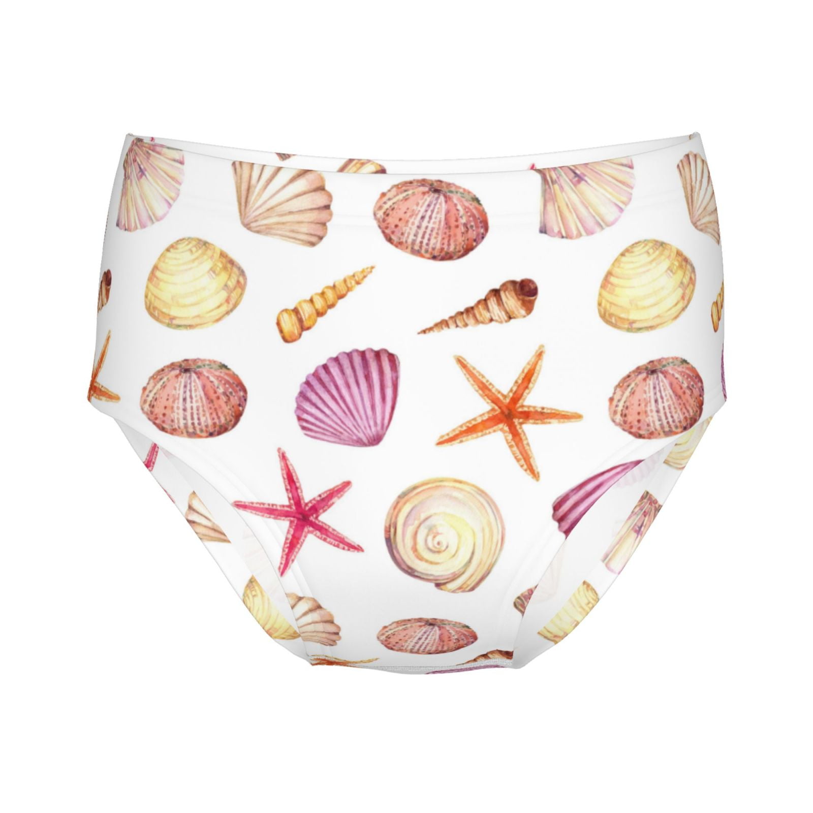 Teen Girls Underwear - Purple White Shell Conch Soft Cotton Briefs ...