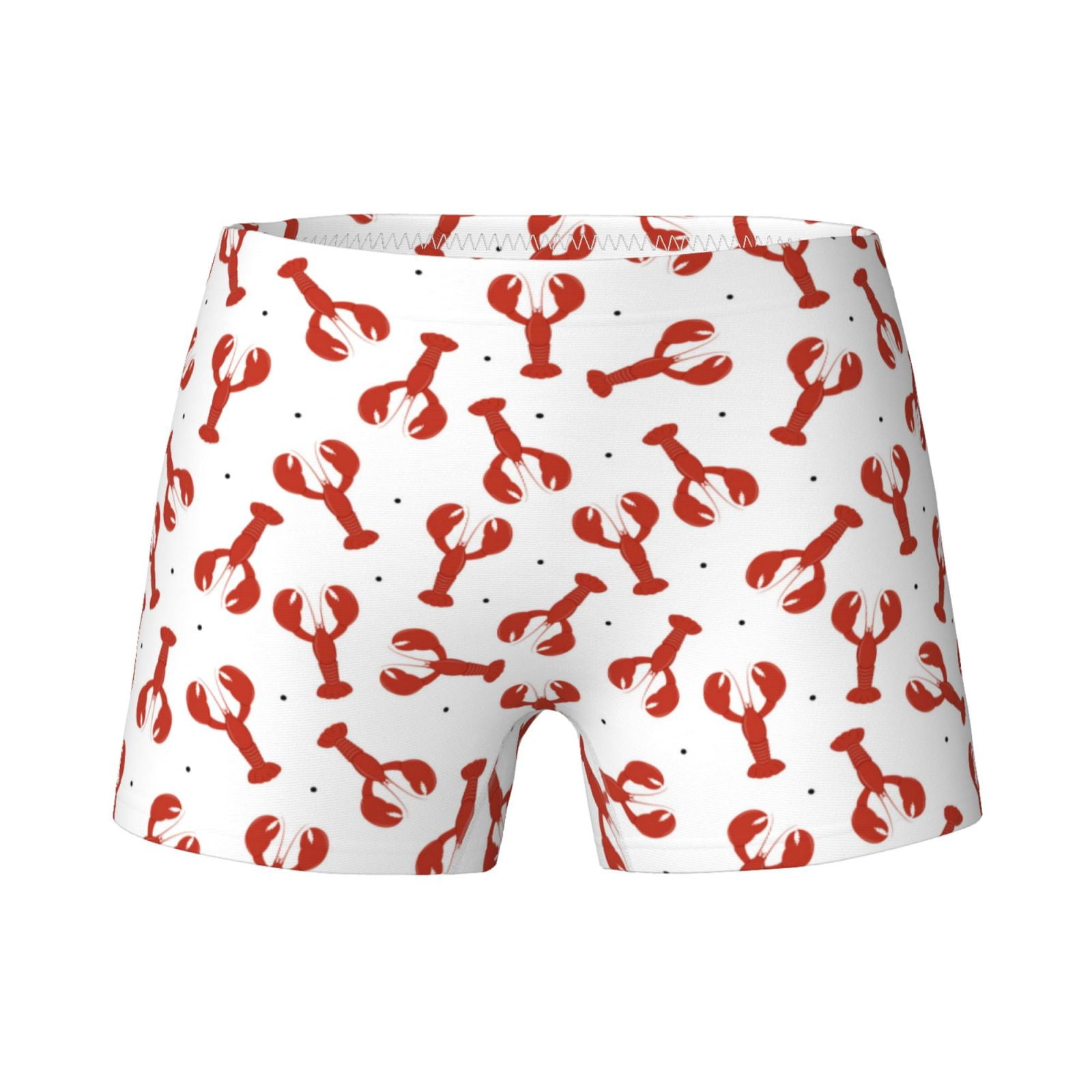 Teen Girls Underwear - Red lobsters polka dot Soft Cotton Boxer Briefs ...