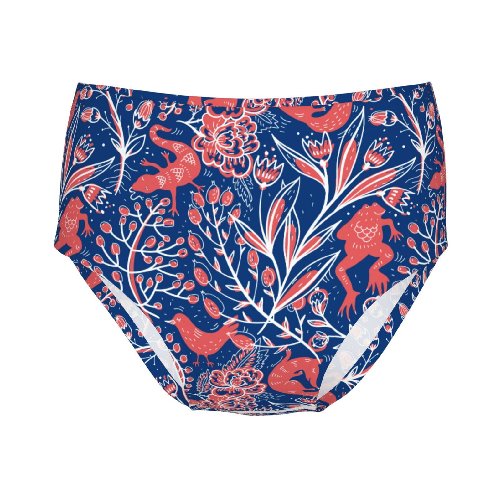 Teen Girls Underwear - Retro plants forest animals Soft Cotton Briefs ...