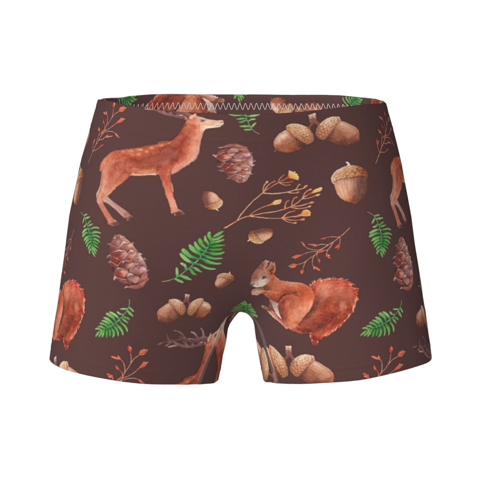 Teen Girls Underwear - Rustic Cute Deer Squirrel Nut Soft Cotton Boxer Briefs Panties for Teens ...