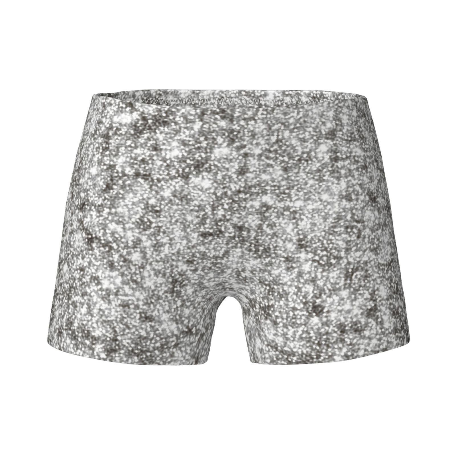 Teen Girls Underwear - Silver Glitter Soft Cotton Boxer Briefs Panties ...