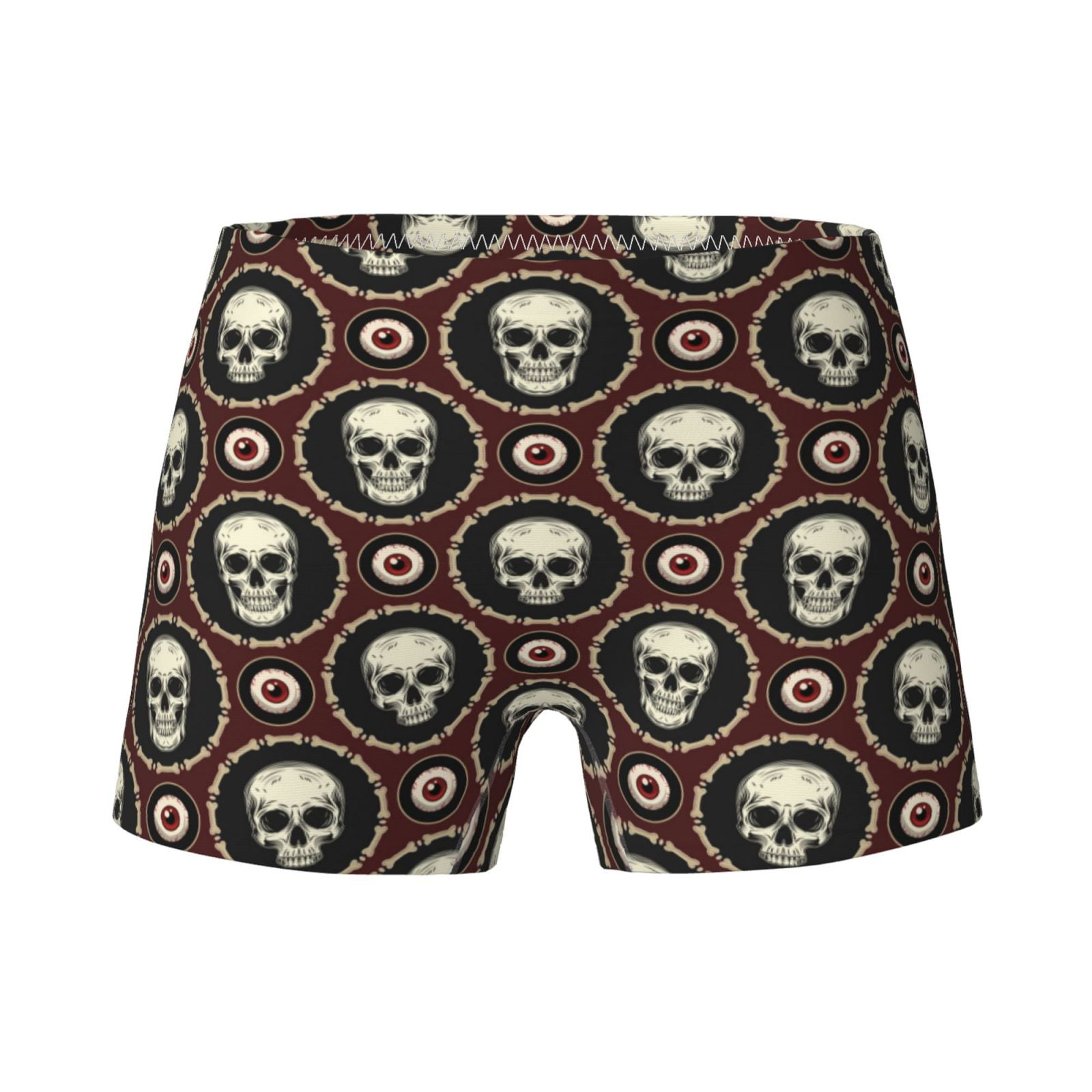Teen Girls Underwear - Skulls And Red Eyeballs Soft Cotton Boxer Briefs ...