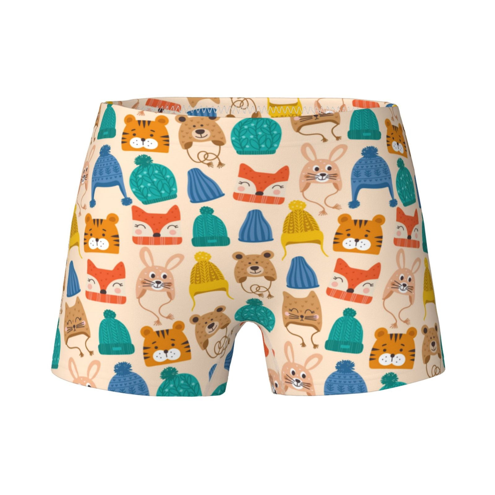 Teen Girls Underwear - Small Animals with Knit Hat Pattern Soft Cotton ...