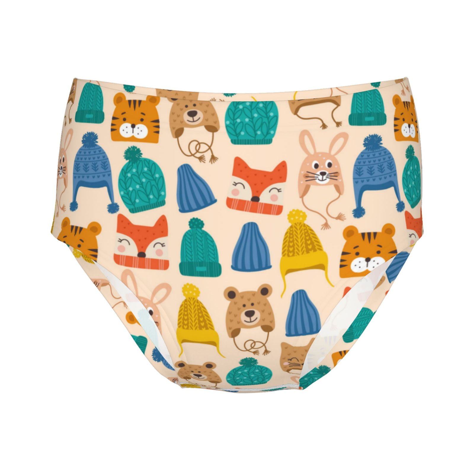 Teen Girls Underwear - Small Animals with Knit Hat Pattern Soft Cotton ...