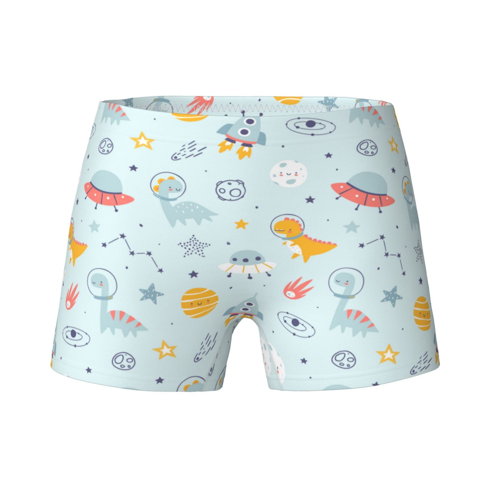 Teen Girls Underwear - Space With Dino Astronauts Soft Cotton Boxer Briefs Panties for Teens ...