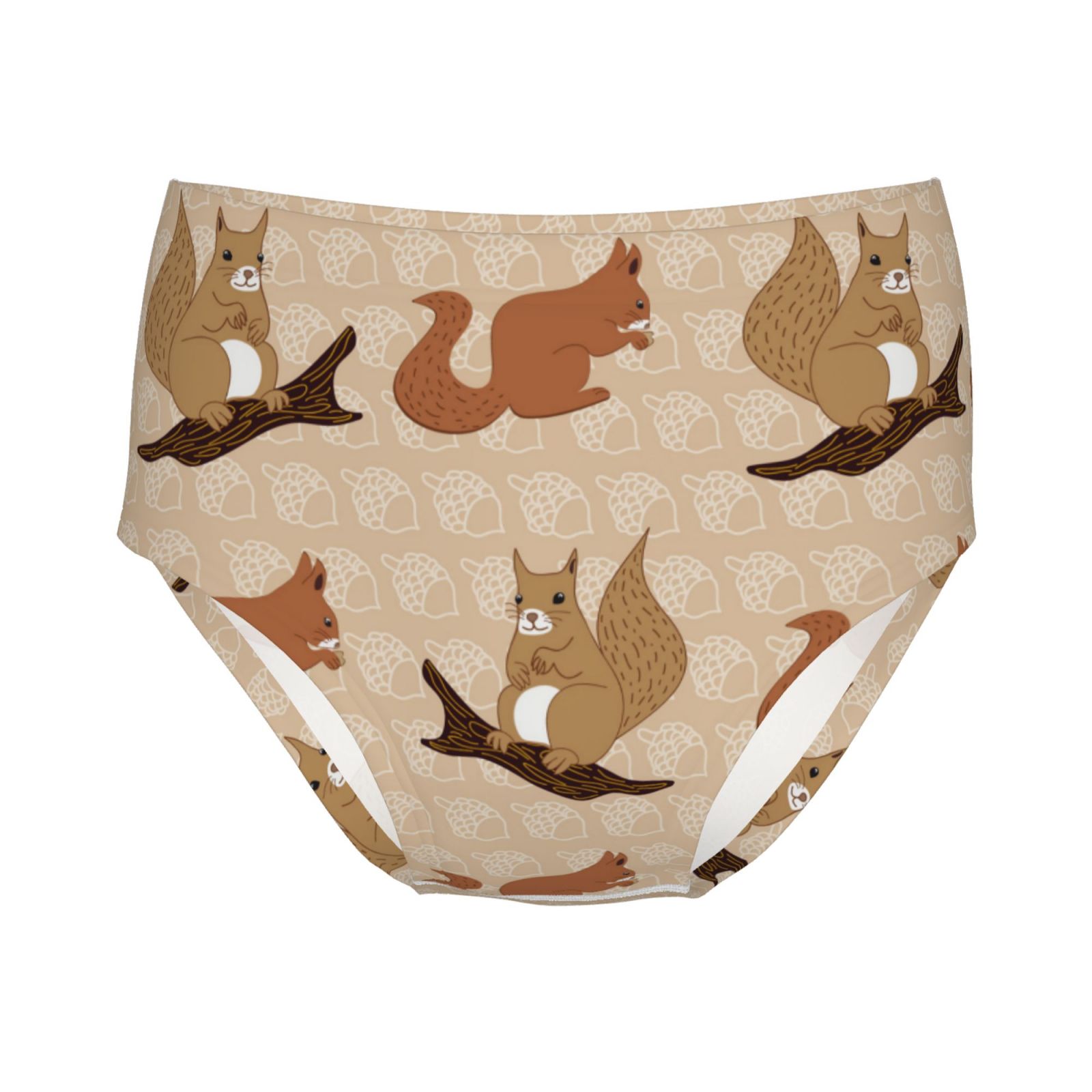 Teen Girls Underwear Squirrel Nut Backgrounds Soft Cotton Briefs