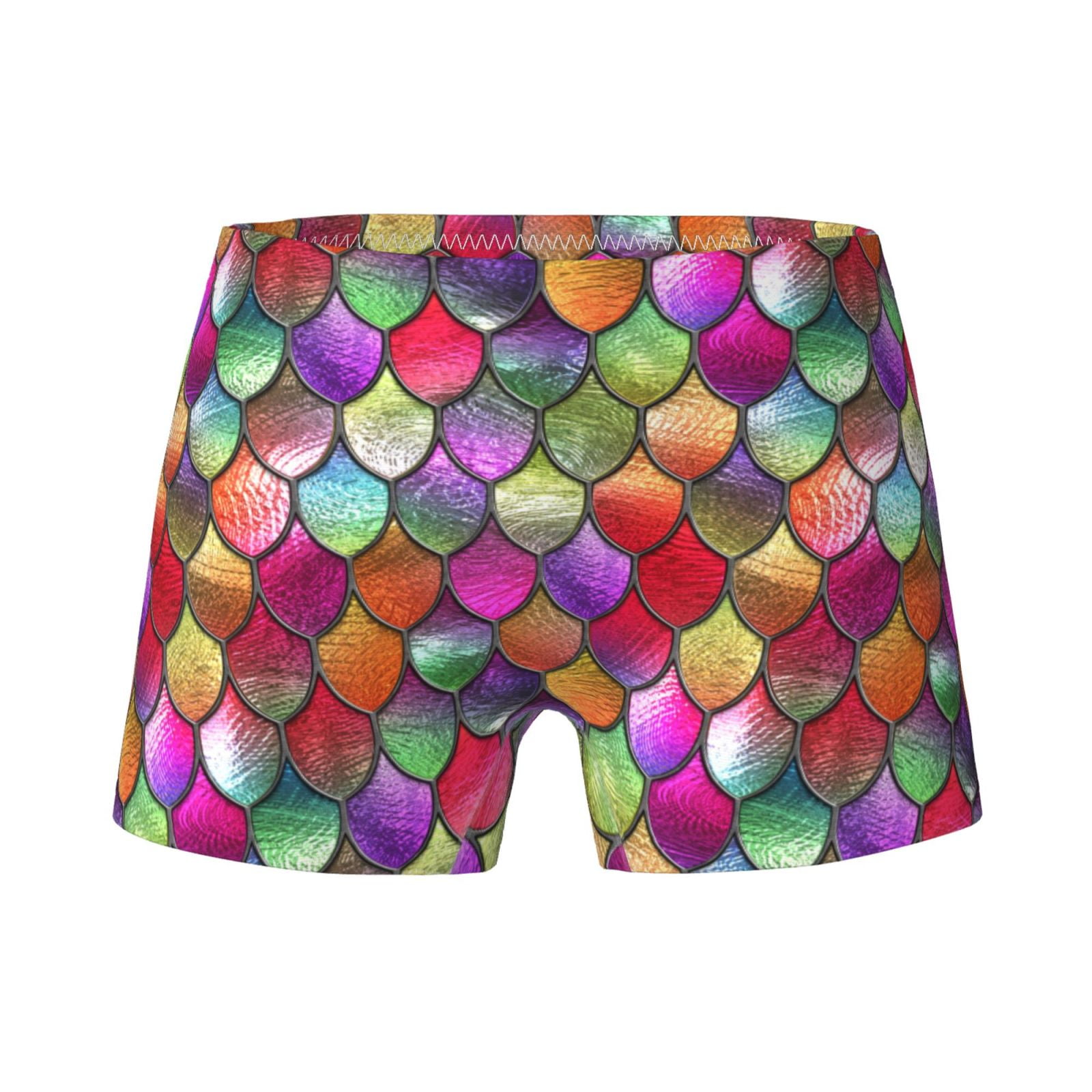 Teen Girls Underwear - Stained glass Rainbow fish scales Soft Cotton ...