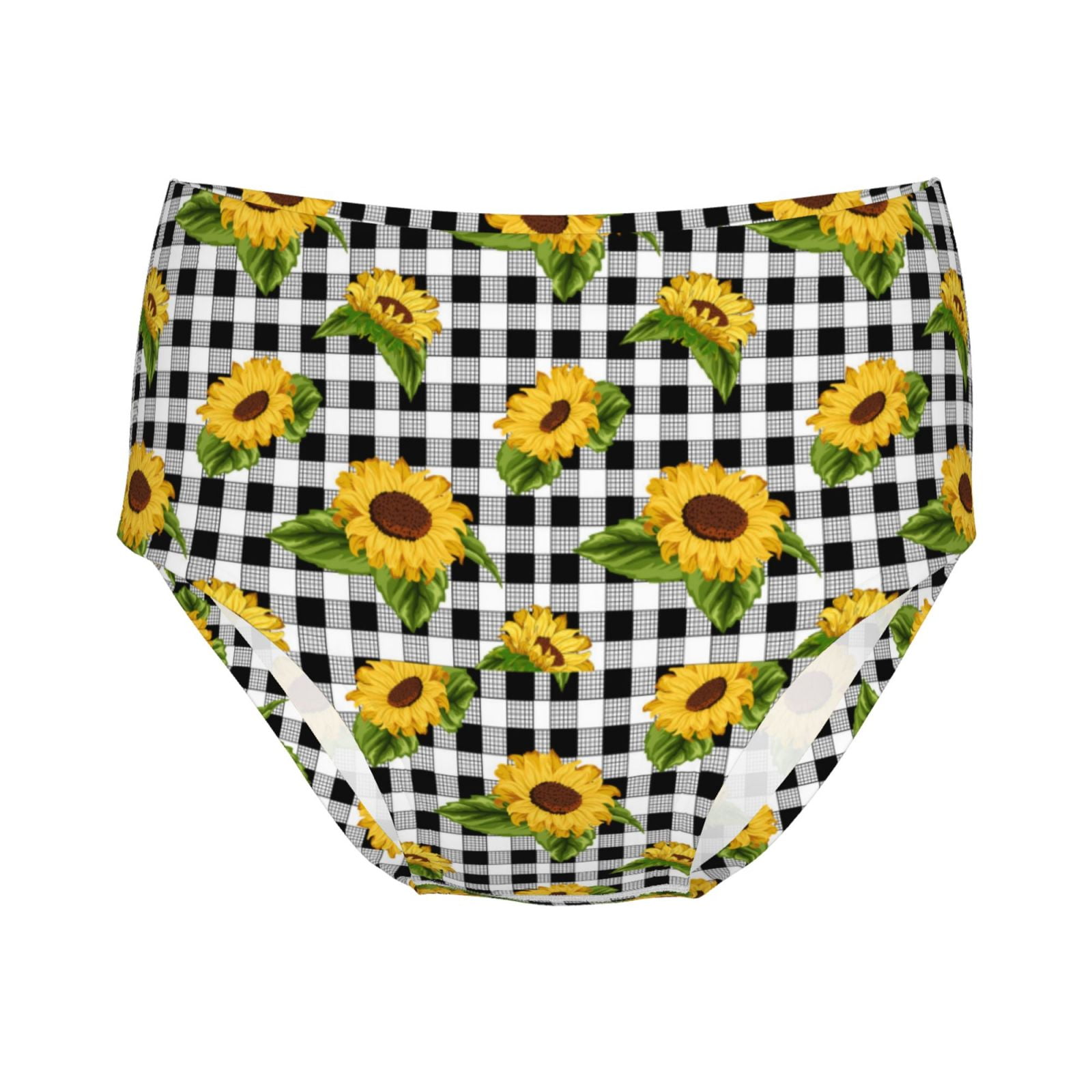 Teen Girls Underwear - Sunflowers checkered plaid Soft Cotton Briefs ...