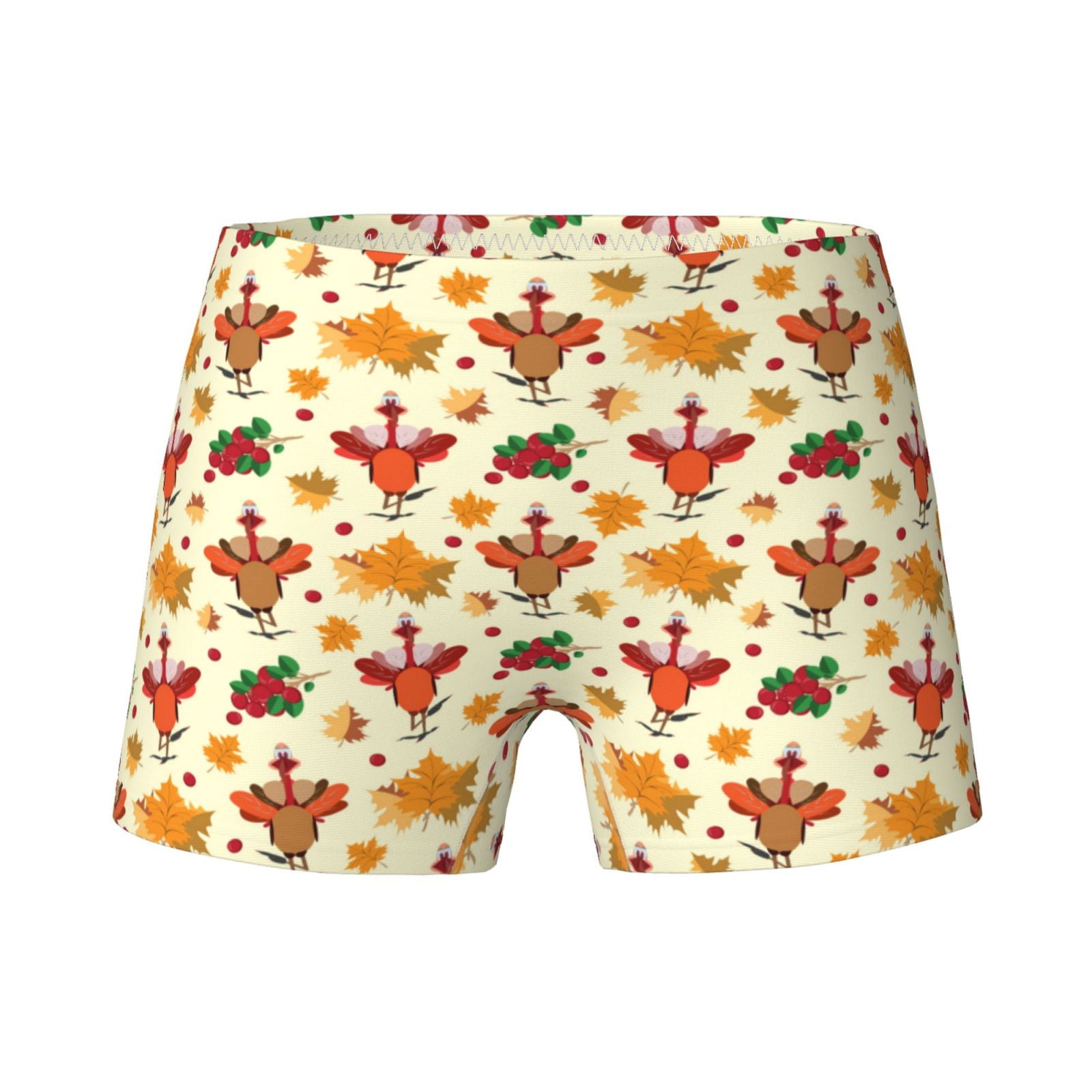 Teen Girls Underwear - Thanksgiving Turkeys Soft Cotton Boxer Briefs ...