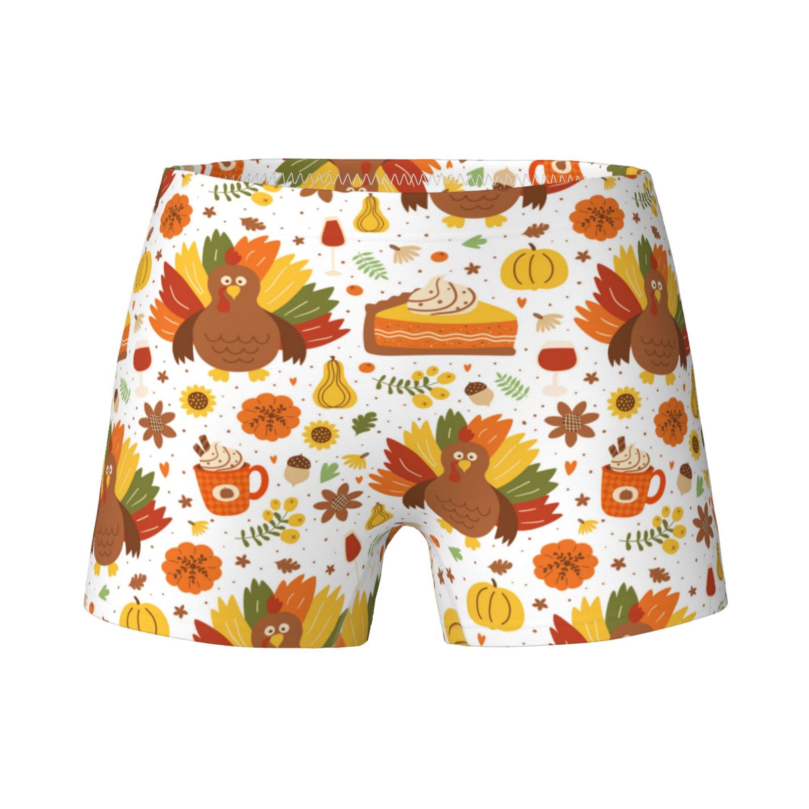 Teen Girls Underwear - Thanksgiving With Turkey Soft Cotton Boxer ...