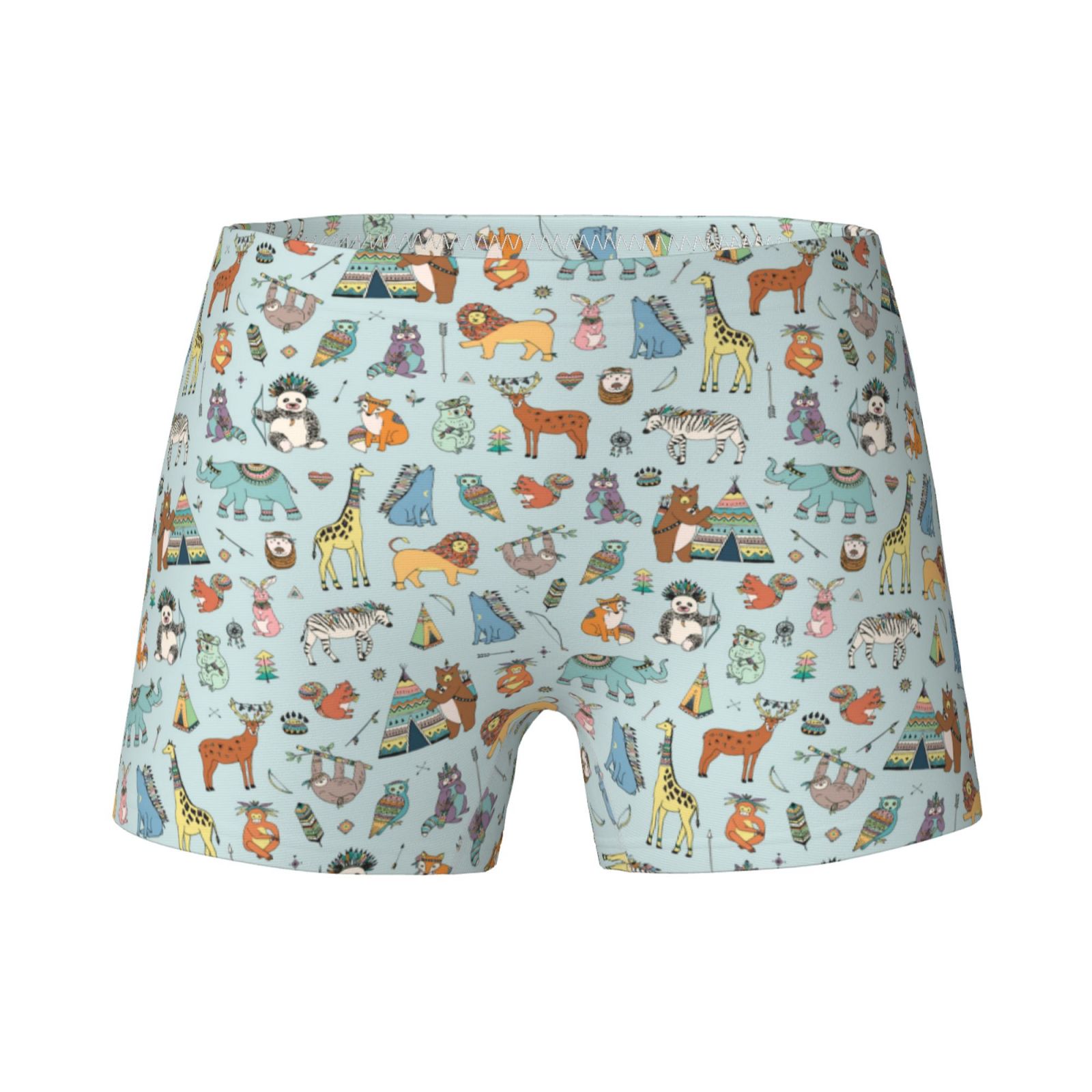 Teen Girls Underwear - Tribal Animals Soft Cotton Boxer Briefs Panties ...