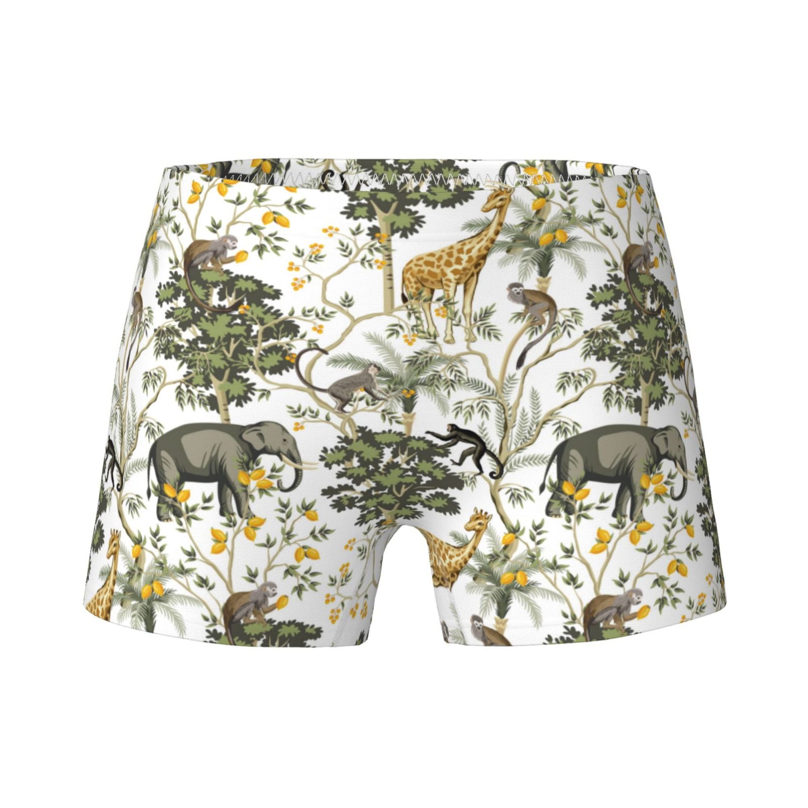 Teen Girls Underwear - Vintage Animals Palm Tree Soft Cotton Boxer ...