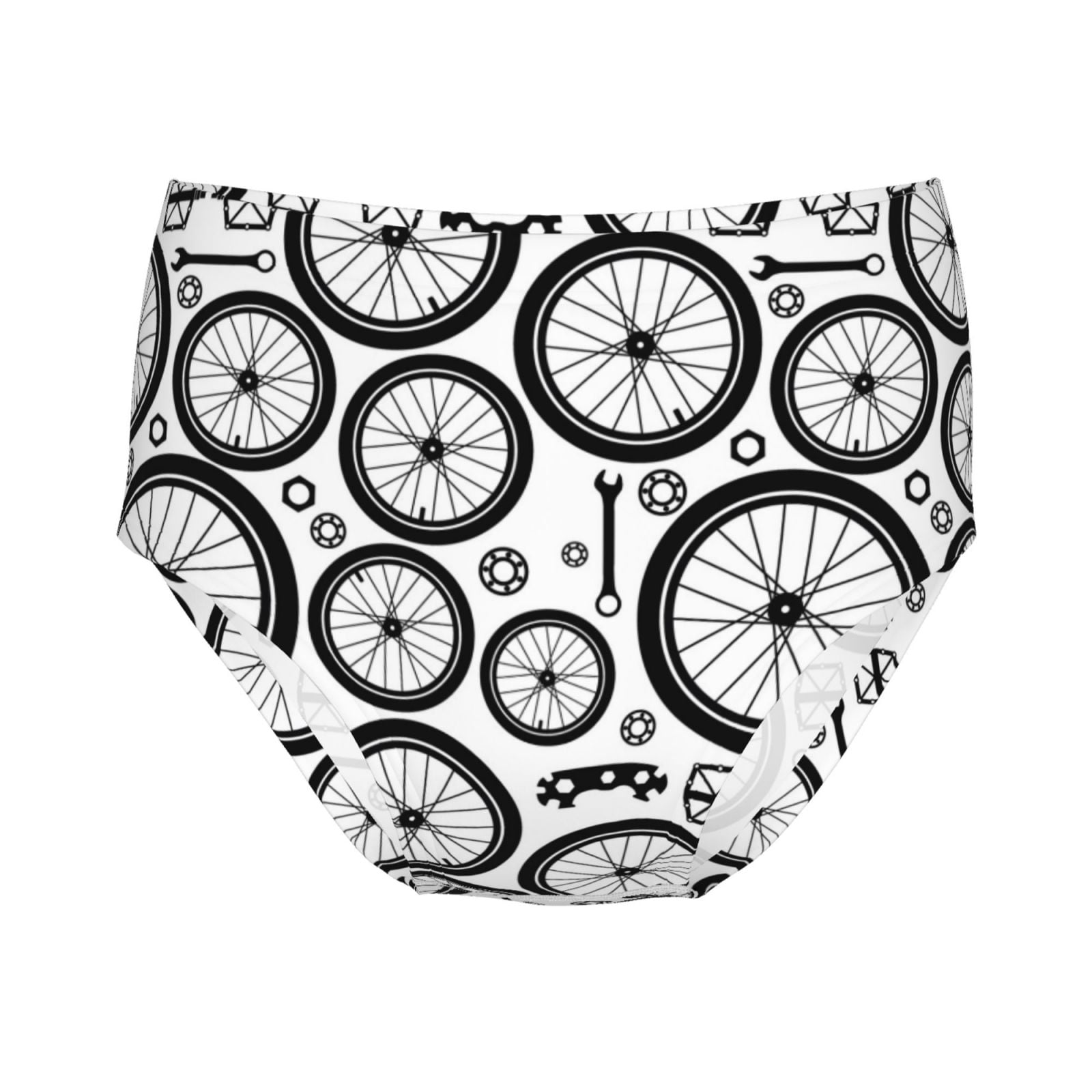 Teen Girls Underwear - Vintage Bike wheel Pattern Soft Cotton Briefs Panties for Teens ...