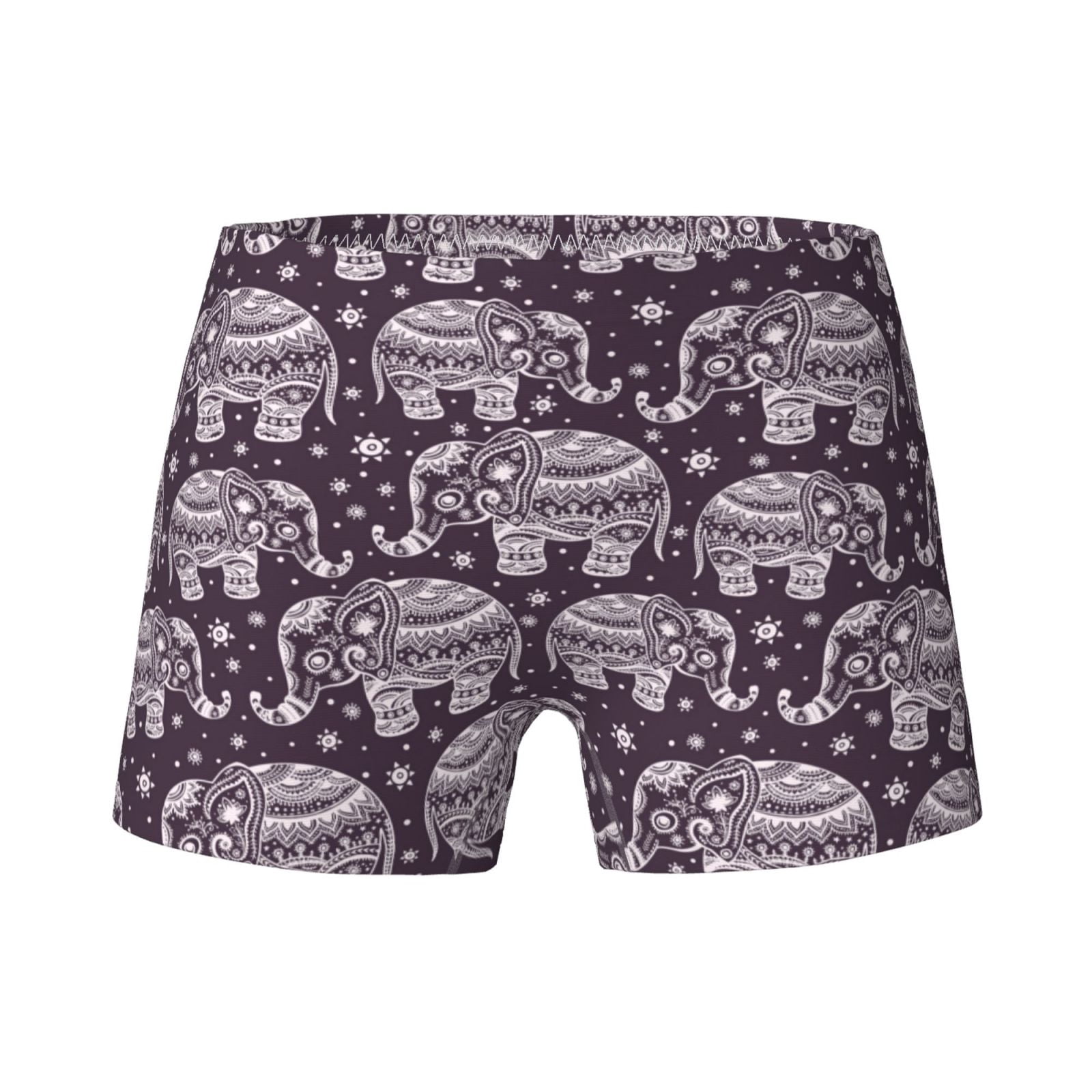 Teen Girls Underwear - Vintage Indian lotus elephant Soft Cotton Boxer ...