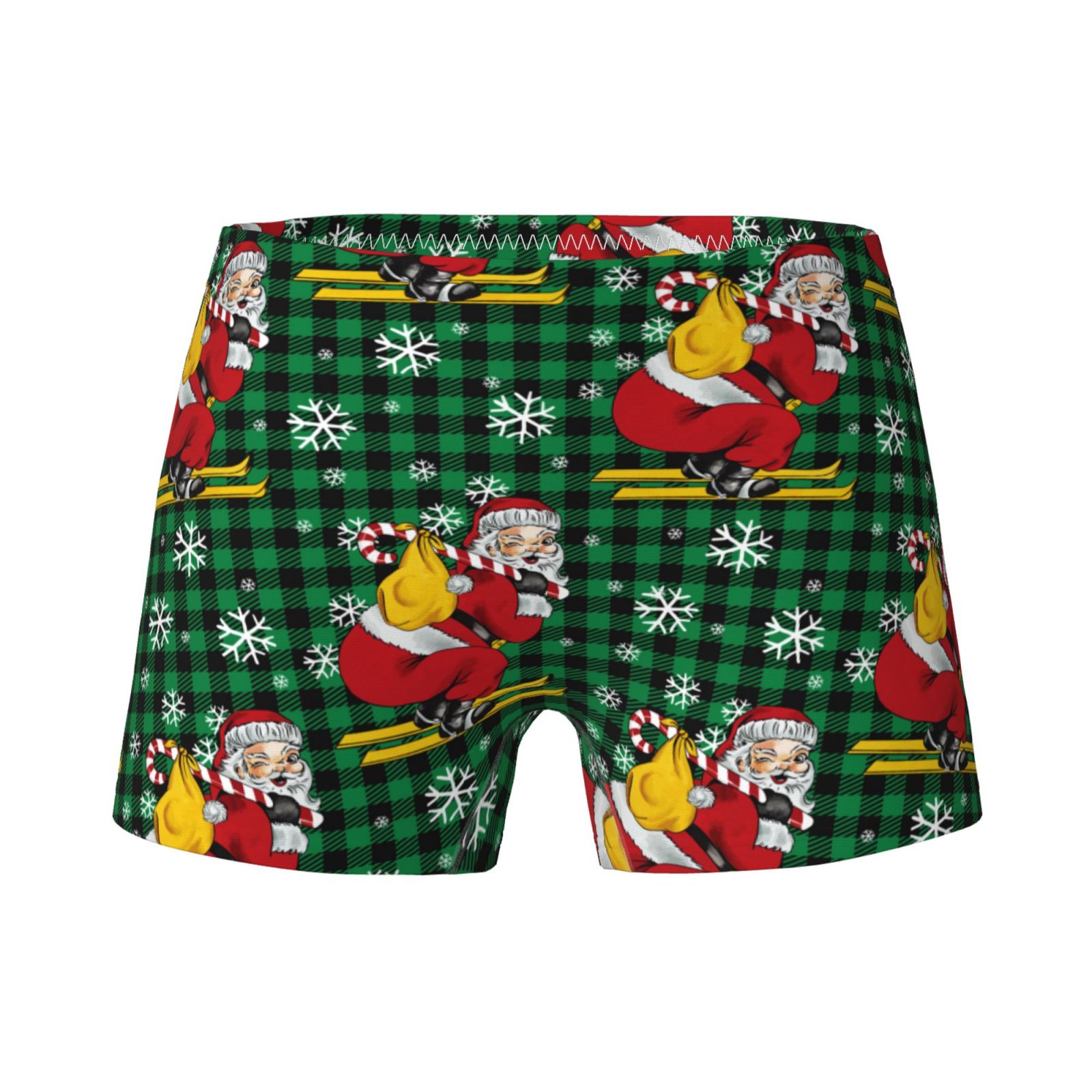 Teen Girls Underwear - Vintage Santa Skiing Green Plaid Soft Cotton ...
