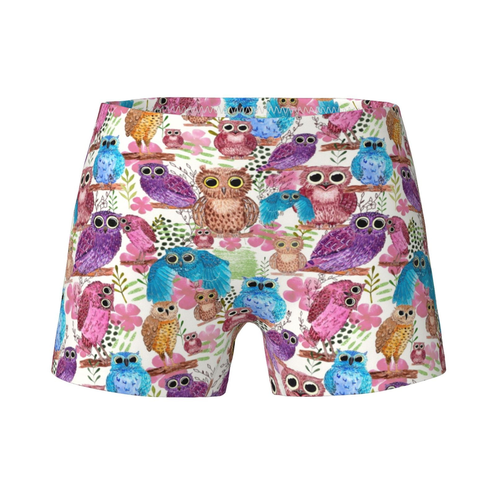 Teen Girls Underwear - Watercolor Owl Soft Cotton Boxer Briefs Panties ...