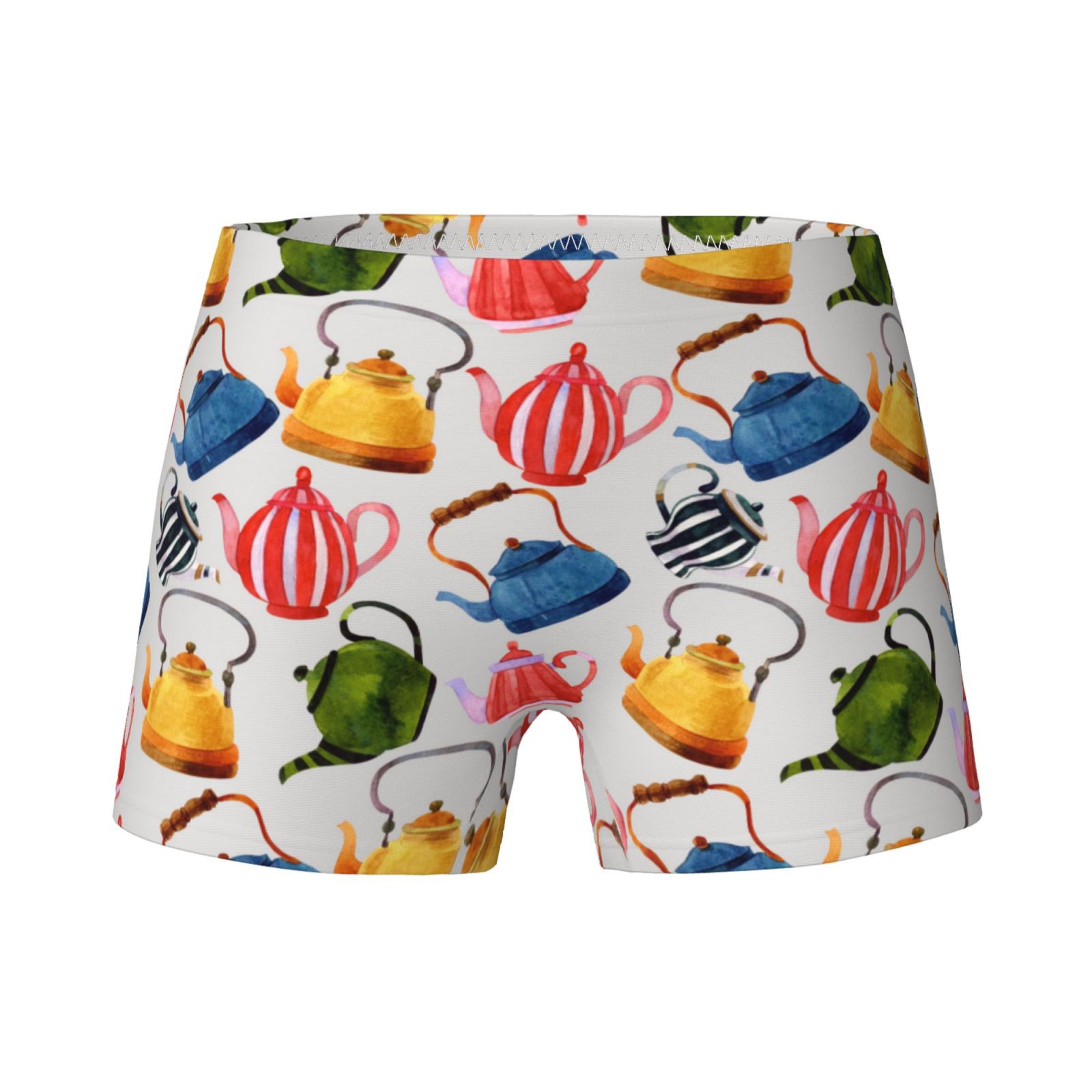 Teen Girls Underwear - Watercolor Teapots Soft Cotton Boxer Briefs ...