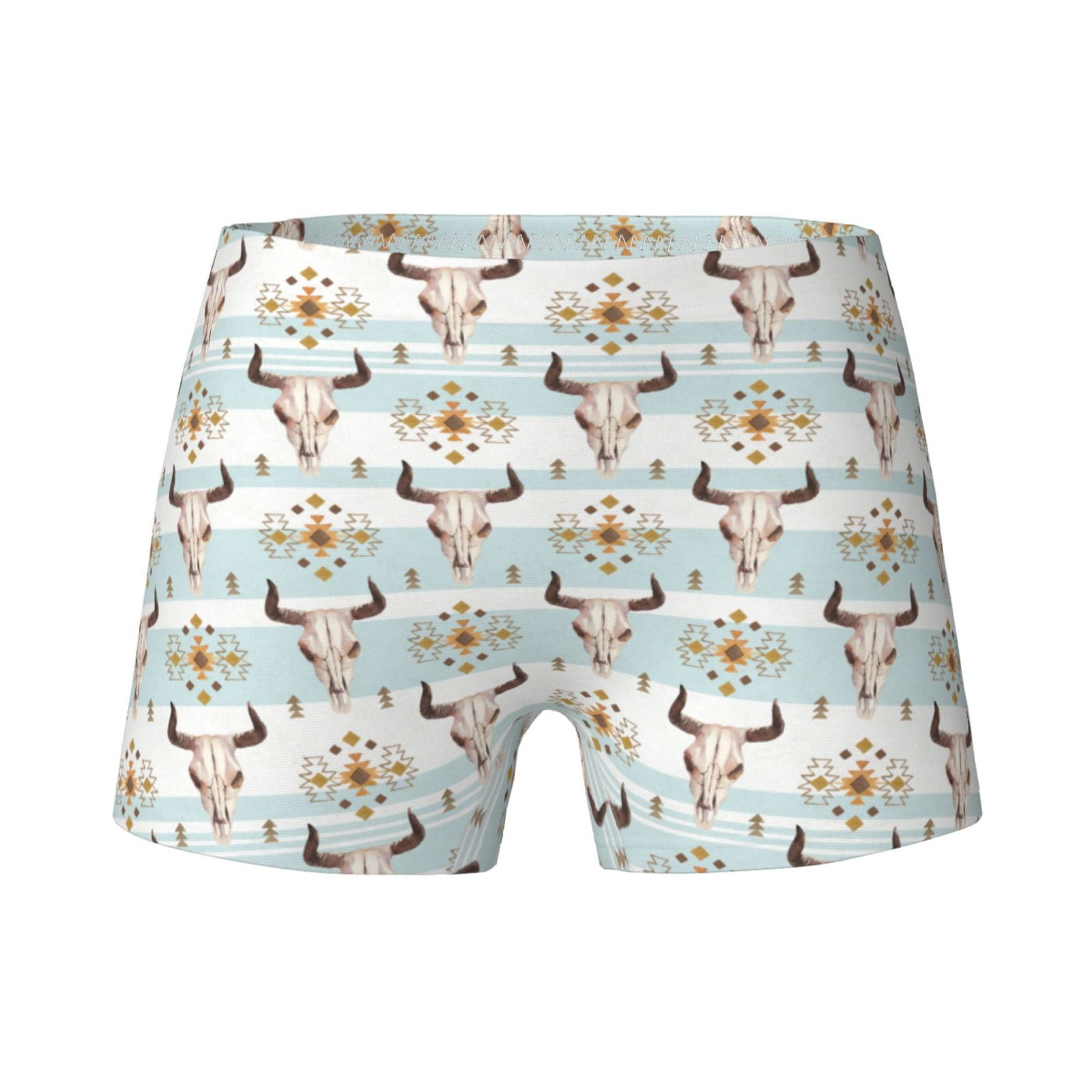 Teen Girls Underwear - boho cow skull Indian cool Soft Cotton Boxer ...