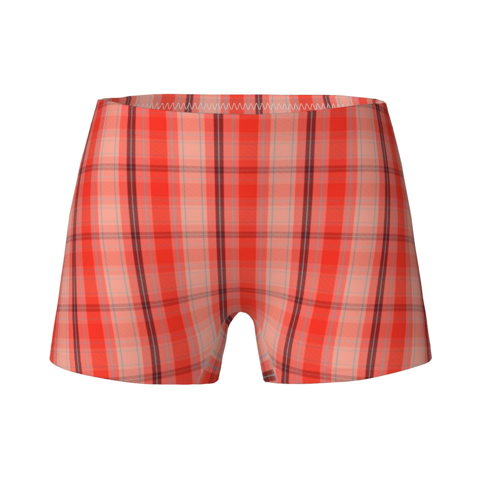 Teen Girls Underwear - checkered soft red beige plaid Soft Cotton Boxer ...