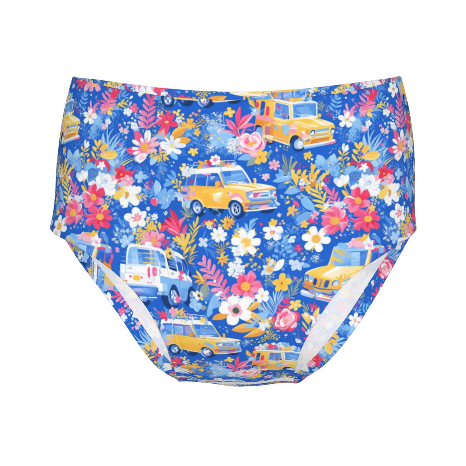 Teen Girls Underwear - colorful flower SUV car Soft Cotton Briefs ...
