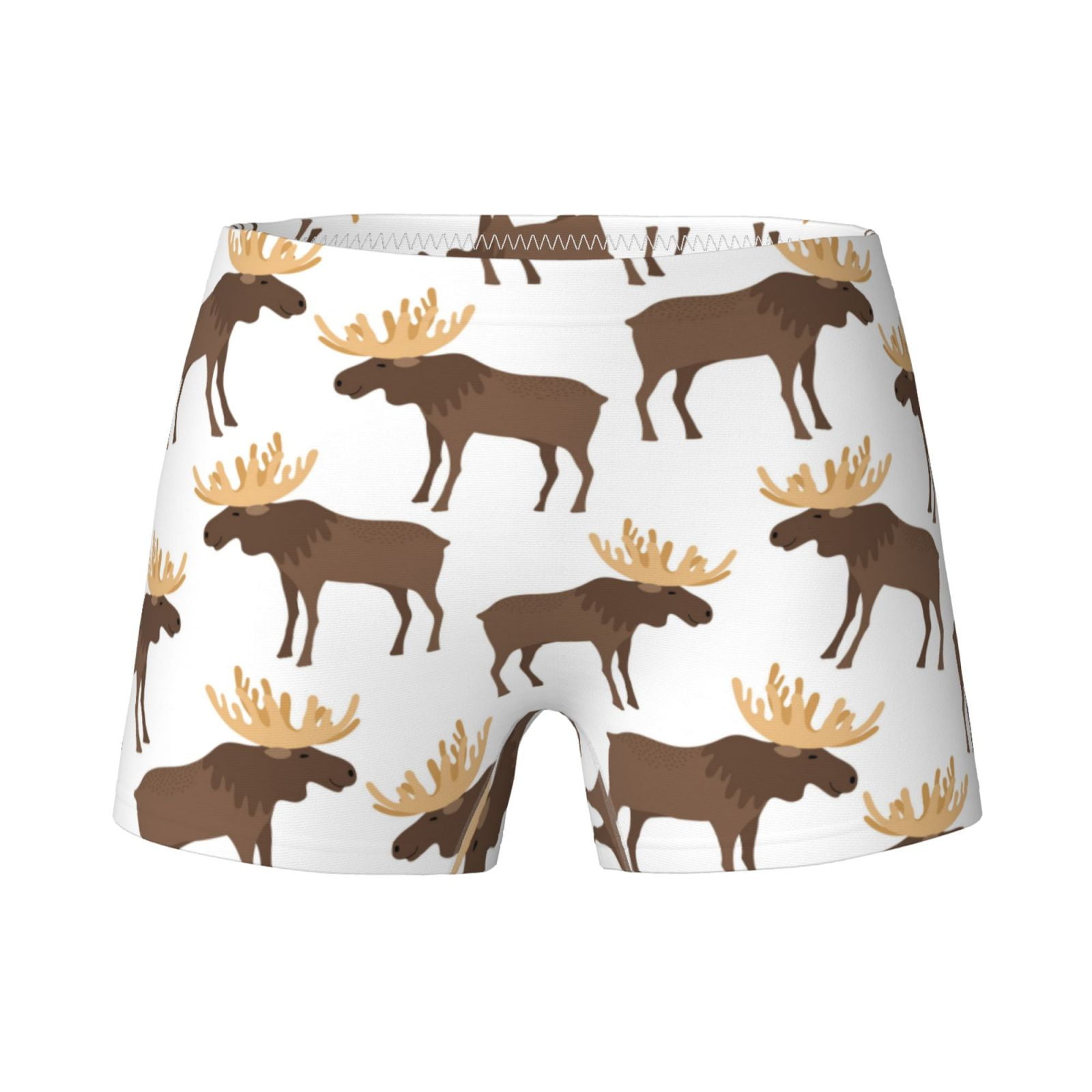 Teen Girls Underwear - cute moose horns elk cartoon Soft Cotton Boxer ...