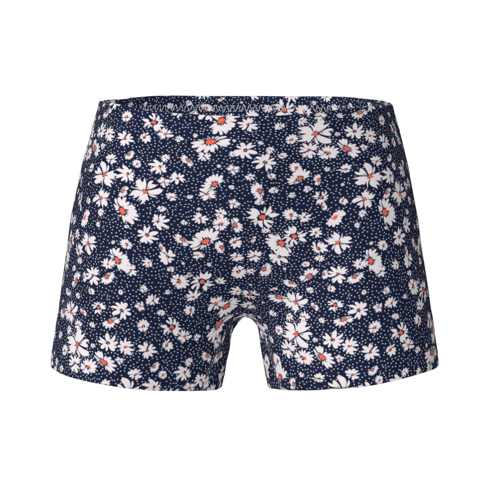 Teen Girls Underwear - daisies floral dotted navyblue Soft Cotton Boxer ...