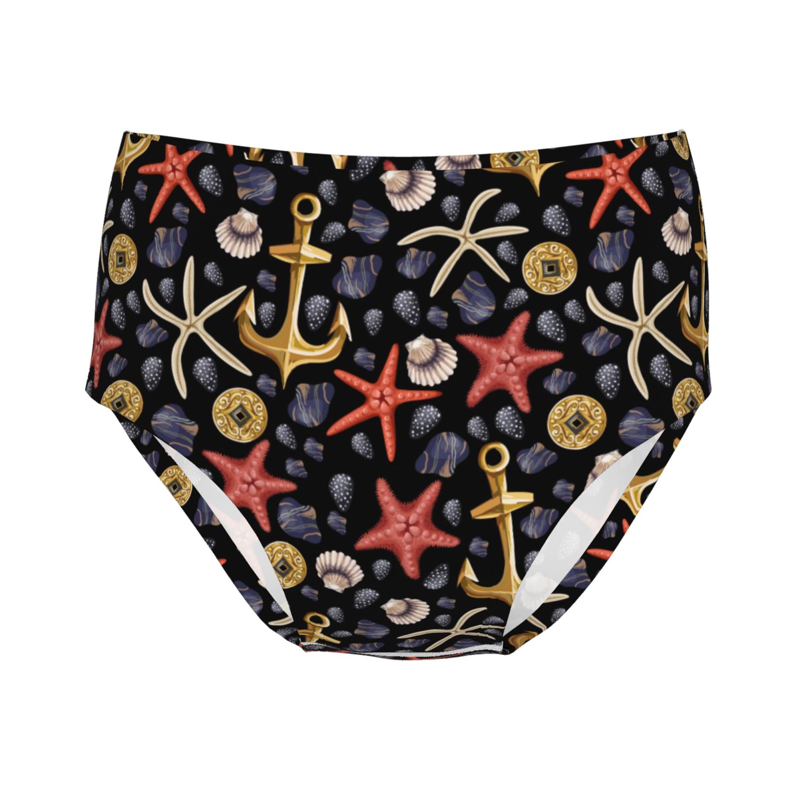 Teen Girls Underwear - golden anchors starfishes shells rope Soft ...