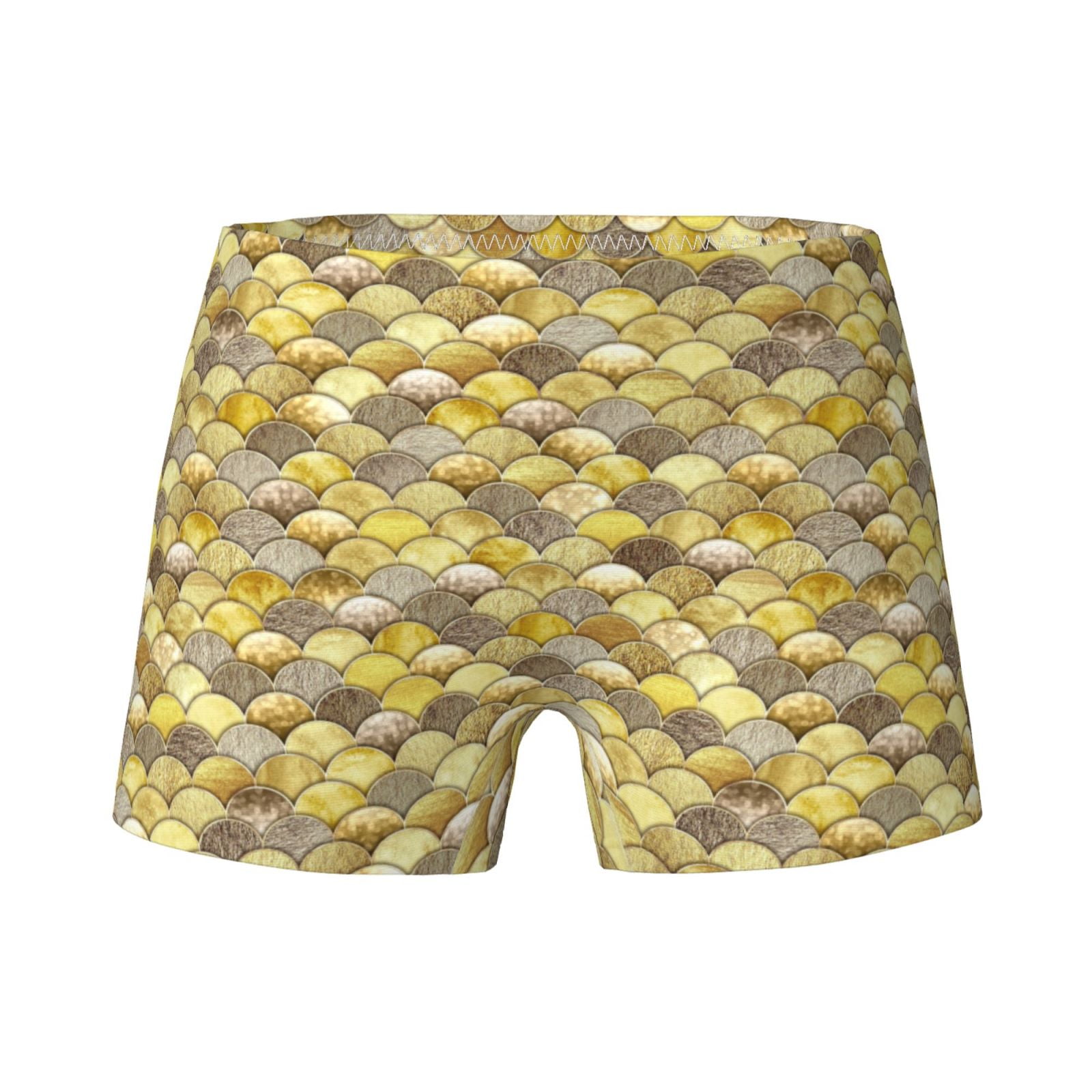 Teen Girls Underwear - golden glittering fish scale Soft Cotton Boxer ...