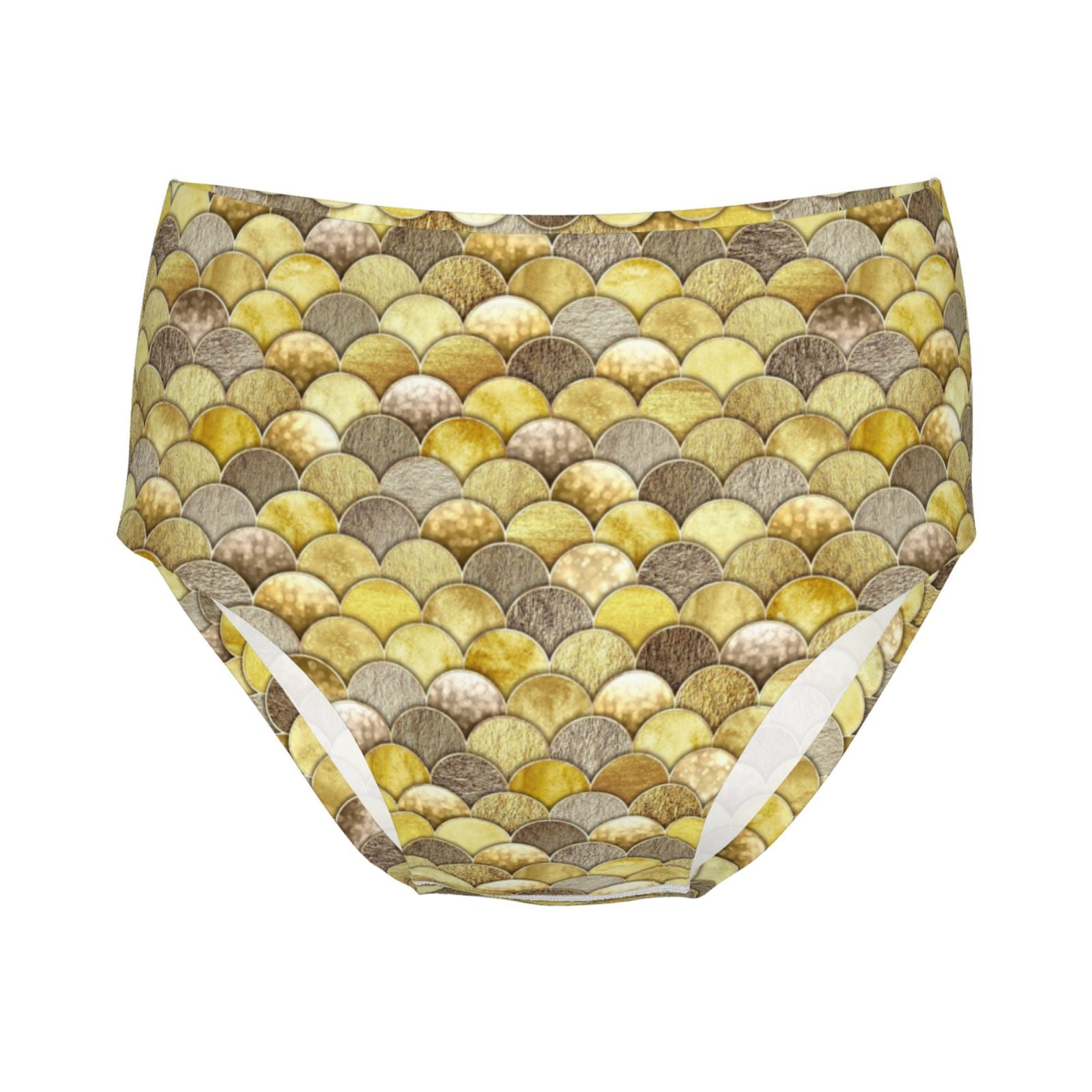 Teen Girls Underwear - golden glittering fish scale Soft Cotton Briefs ...
