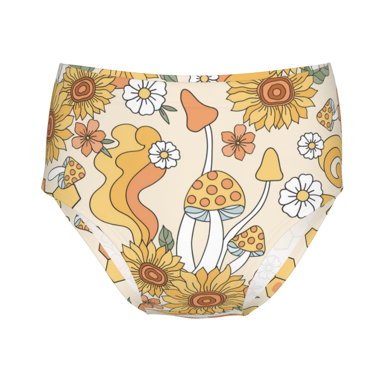 Teen Girls Underwear - hippie flower mushrooms Soft Cotton Briefs ...