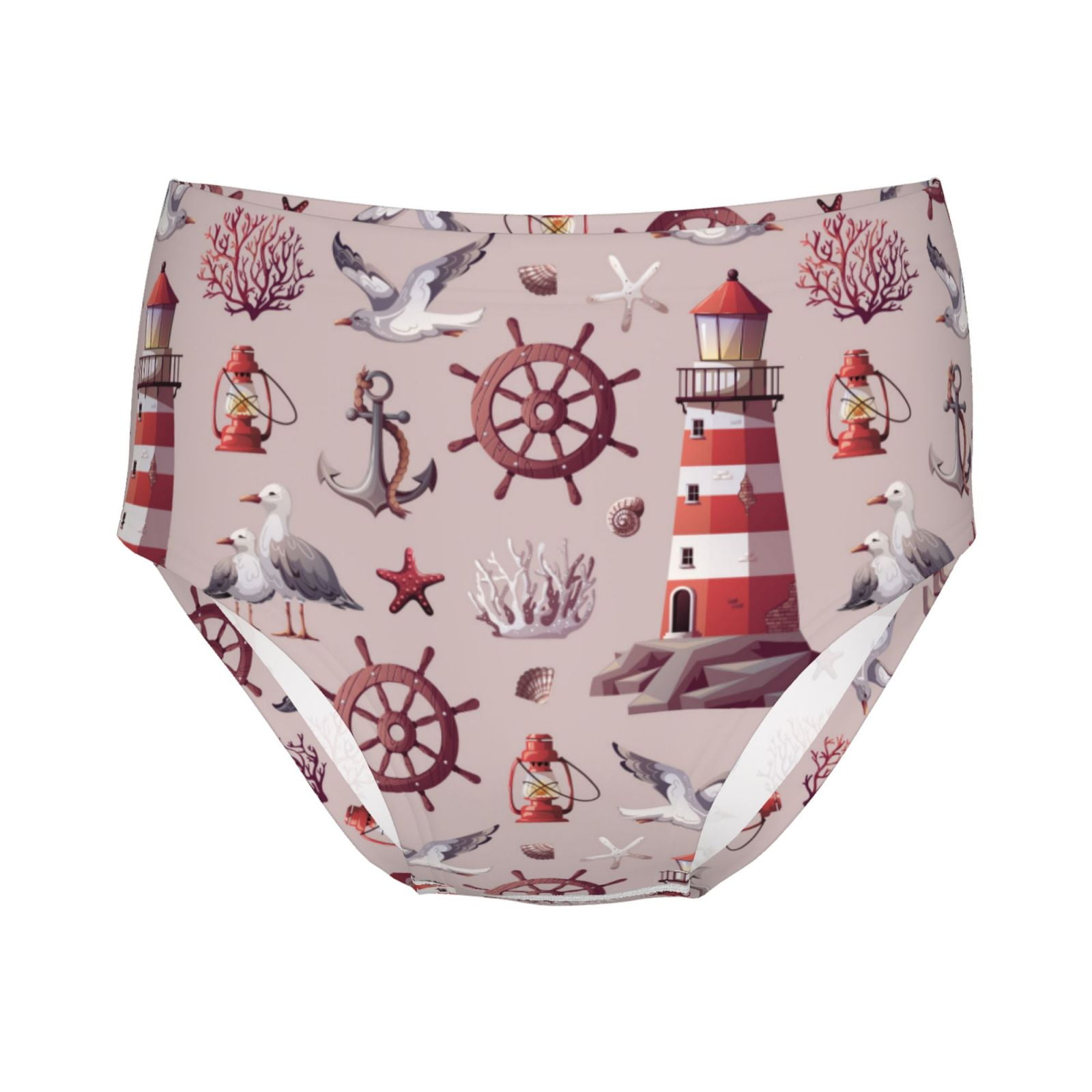 Teen Girls Underwear - lighthouse rudder bird Soft Cotton Briefs ...