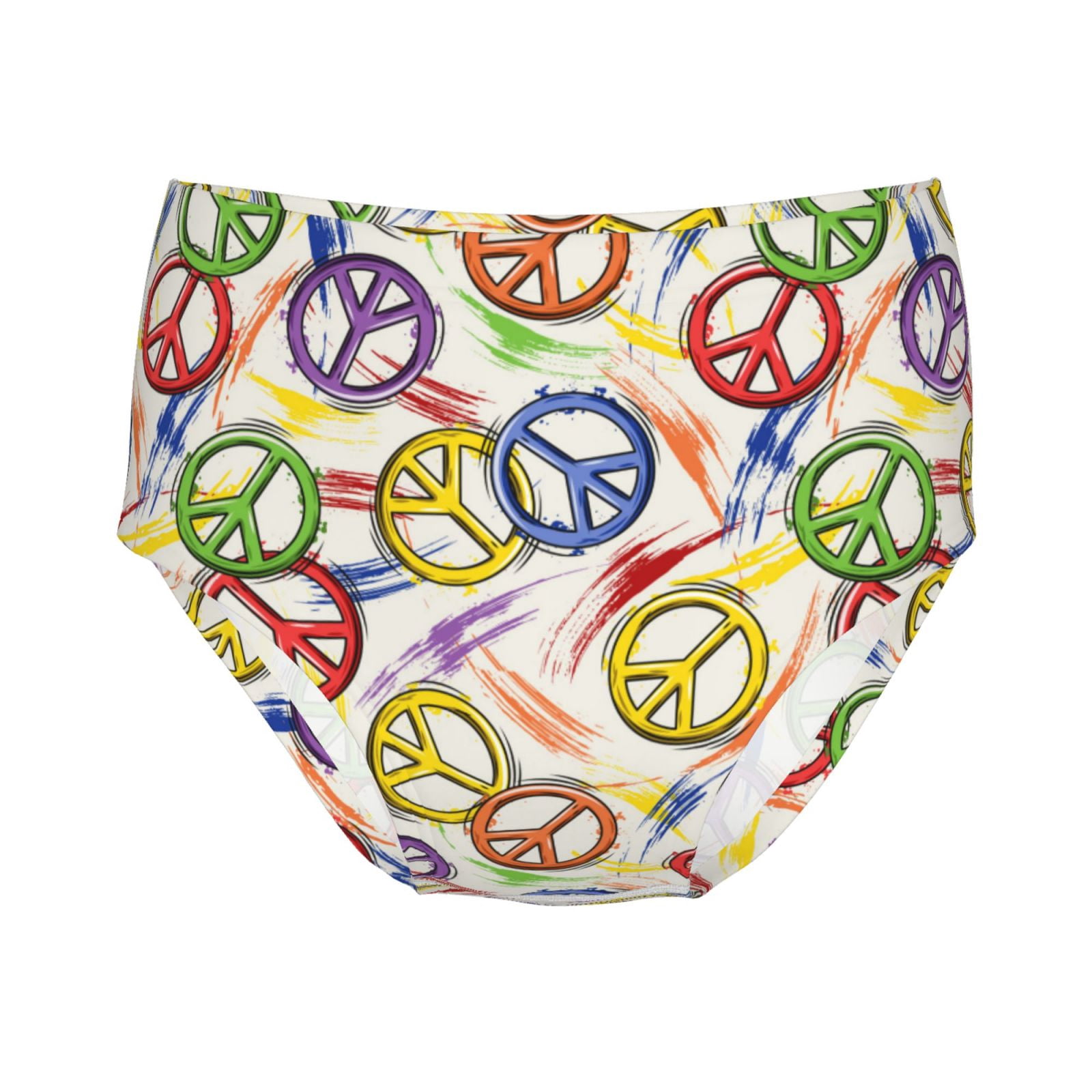 Teen Girls Underwear - peace sign hippie style Soft Cotton Briefs ...