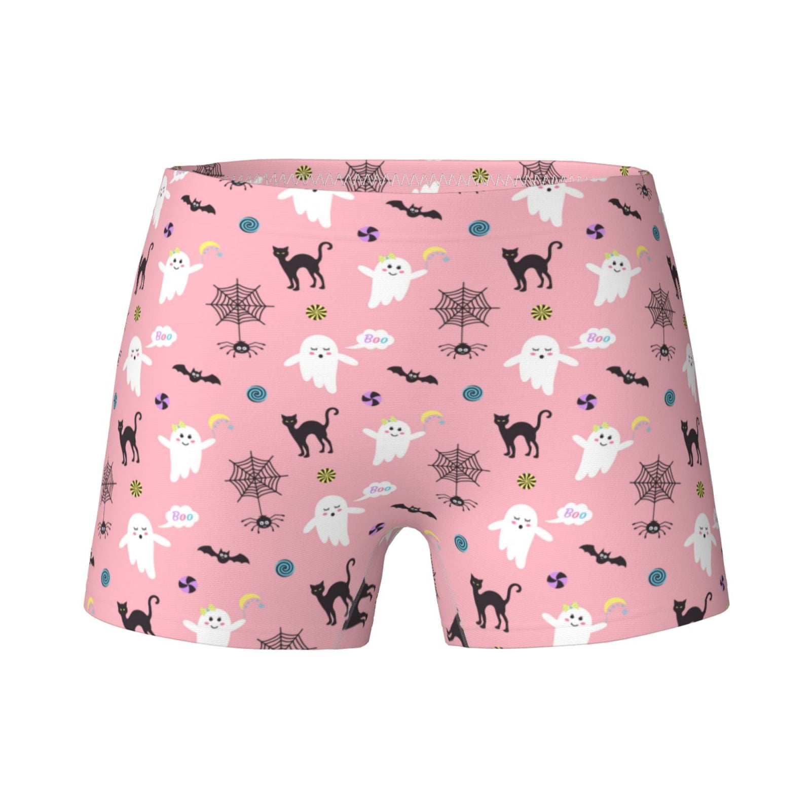 Teen Girls Underwear - pink pattern spooky Soft Cotton Boxer Briefs ...
