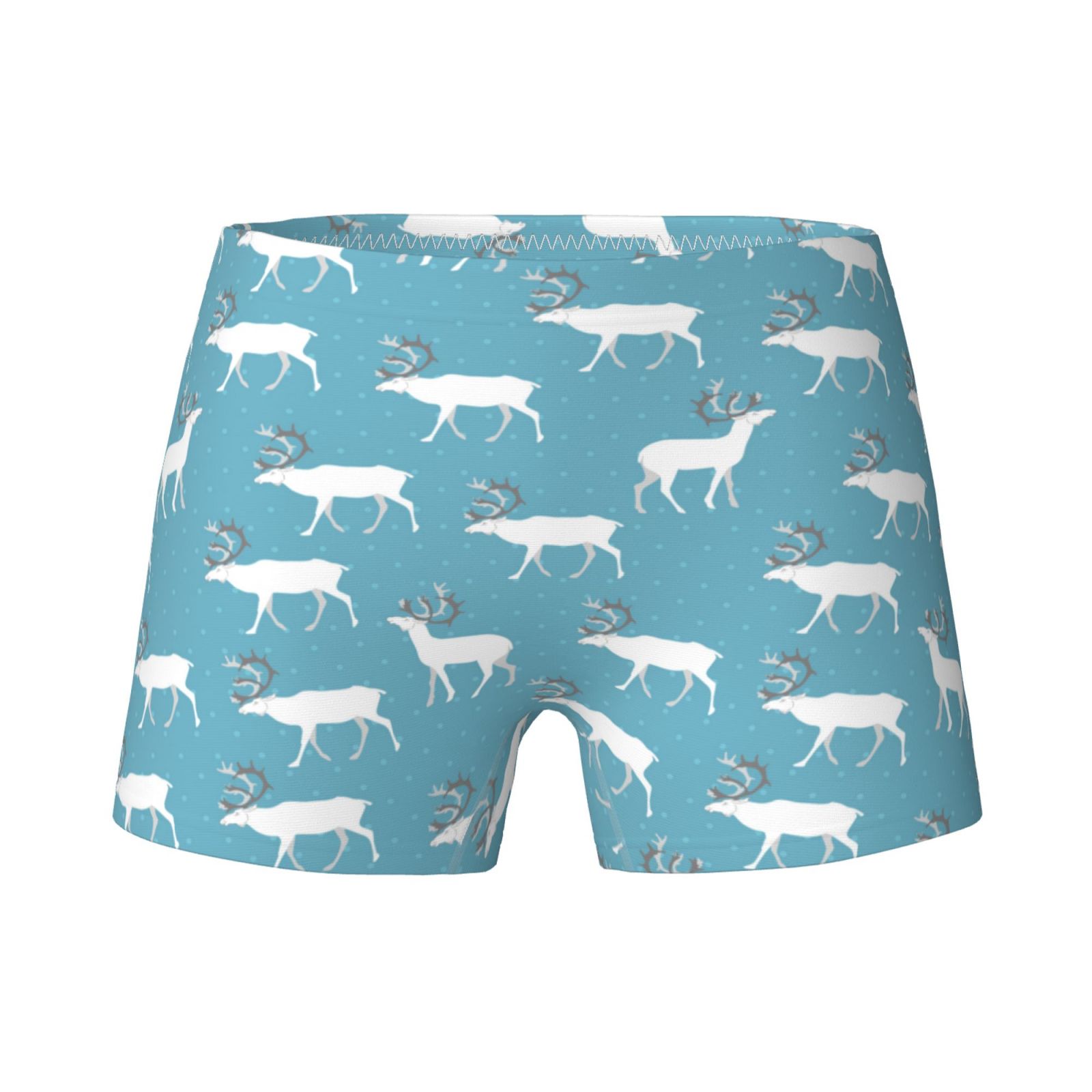 Teen Girls Underwear - reindeer winter christmas blue Soft Cotton Boxer ...