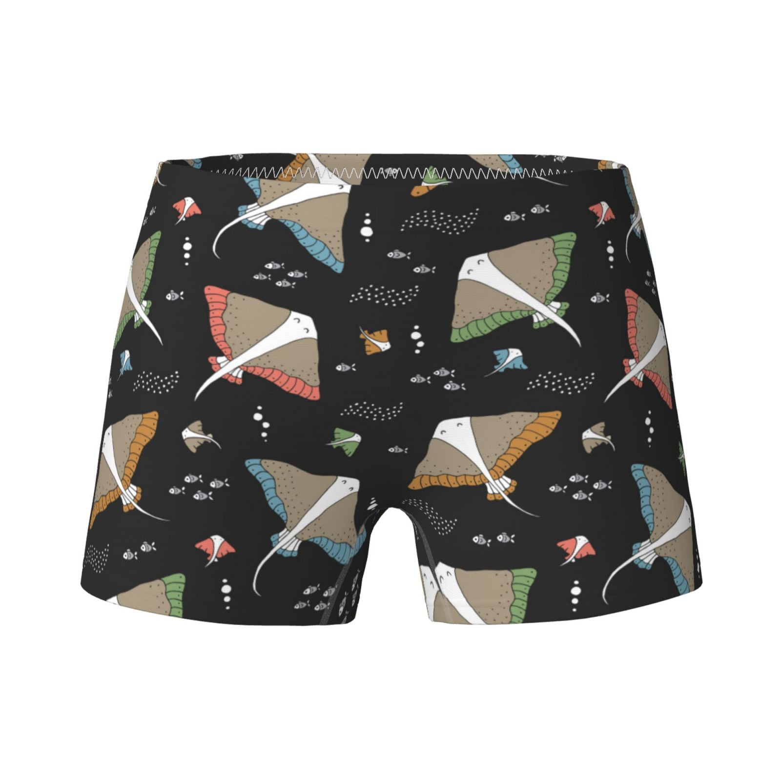 Teen Girls Underwear - stingrays fish cute black Soft Cotton Boxer ...