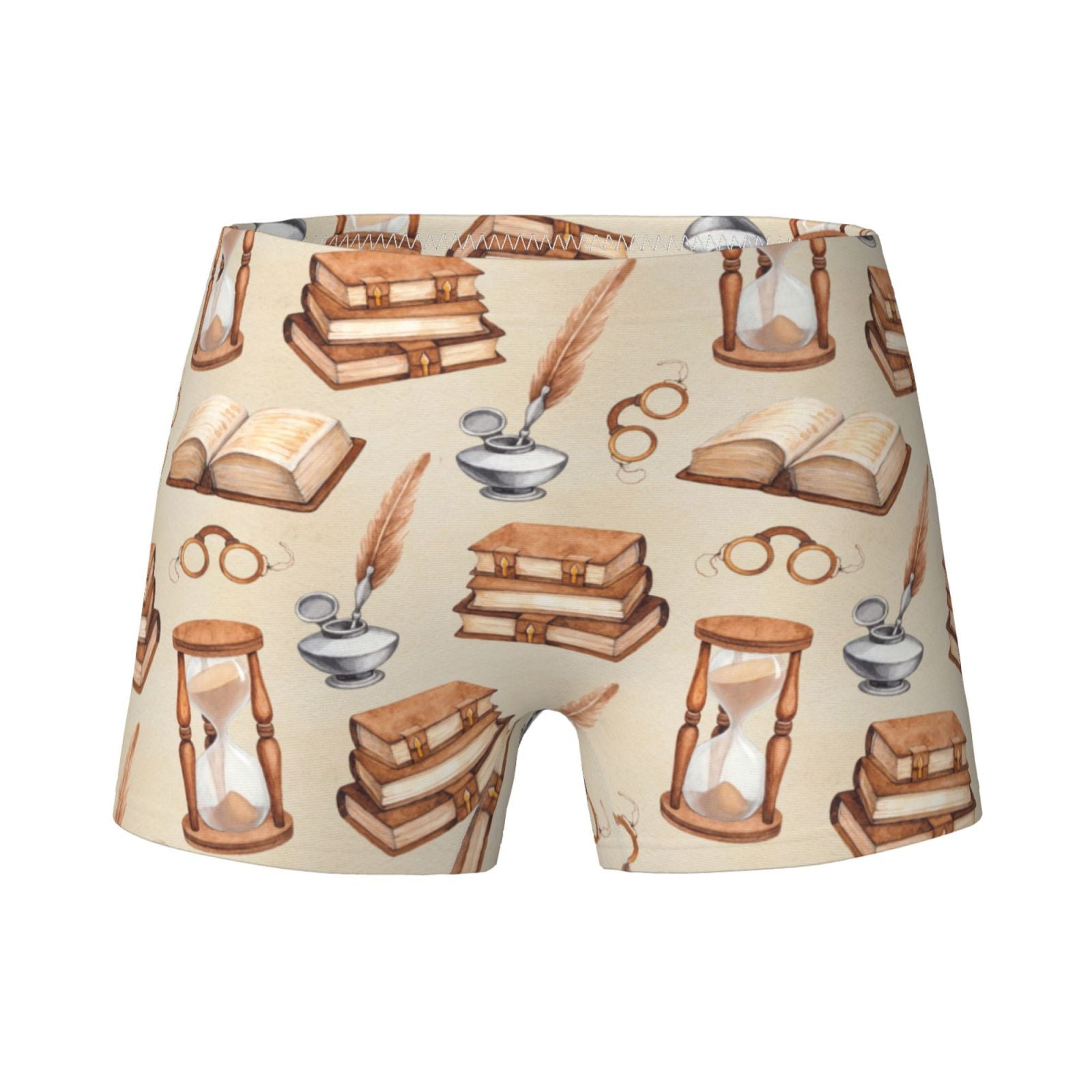 Teen Girls Underwear - vintage books glasses sand hourglass Soft Cotton ...