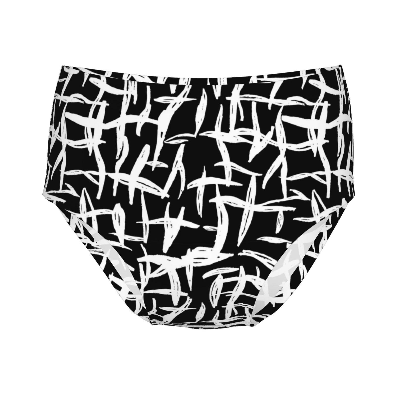 Teen Girls Underwear - white black lines pattern Soft Cotton Briefs ...