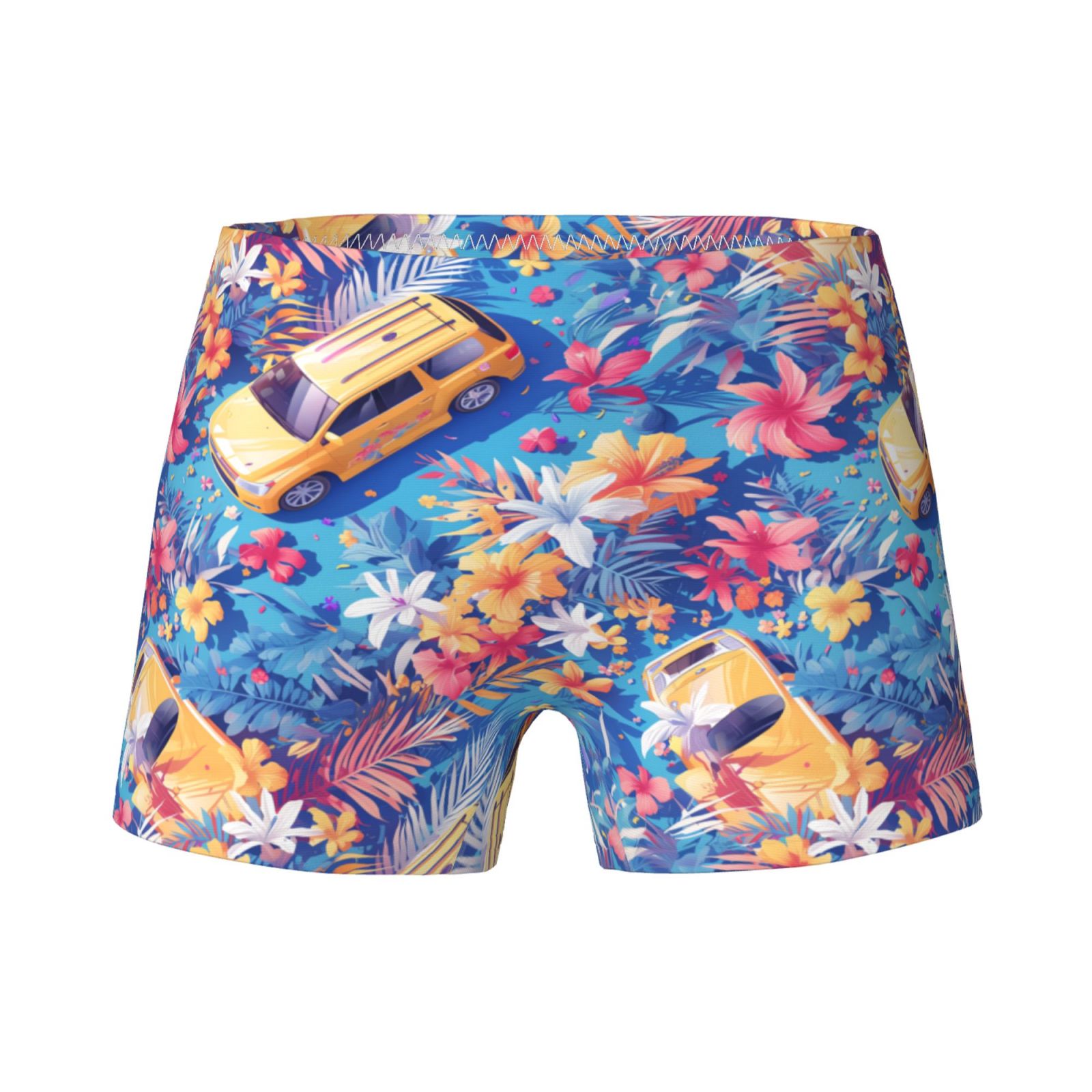 Teen Girls Underwear - yellow car colorful flower Soft Cotton Boxer ...